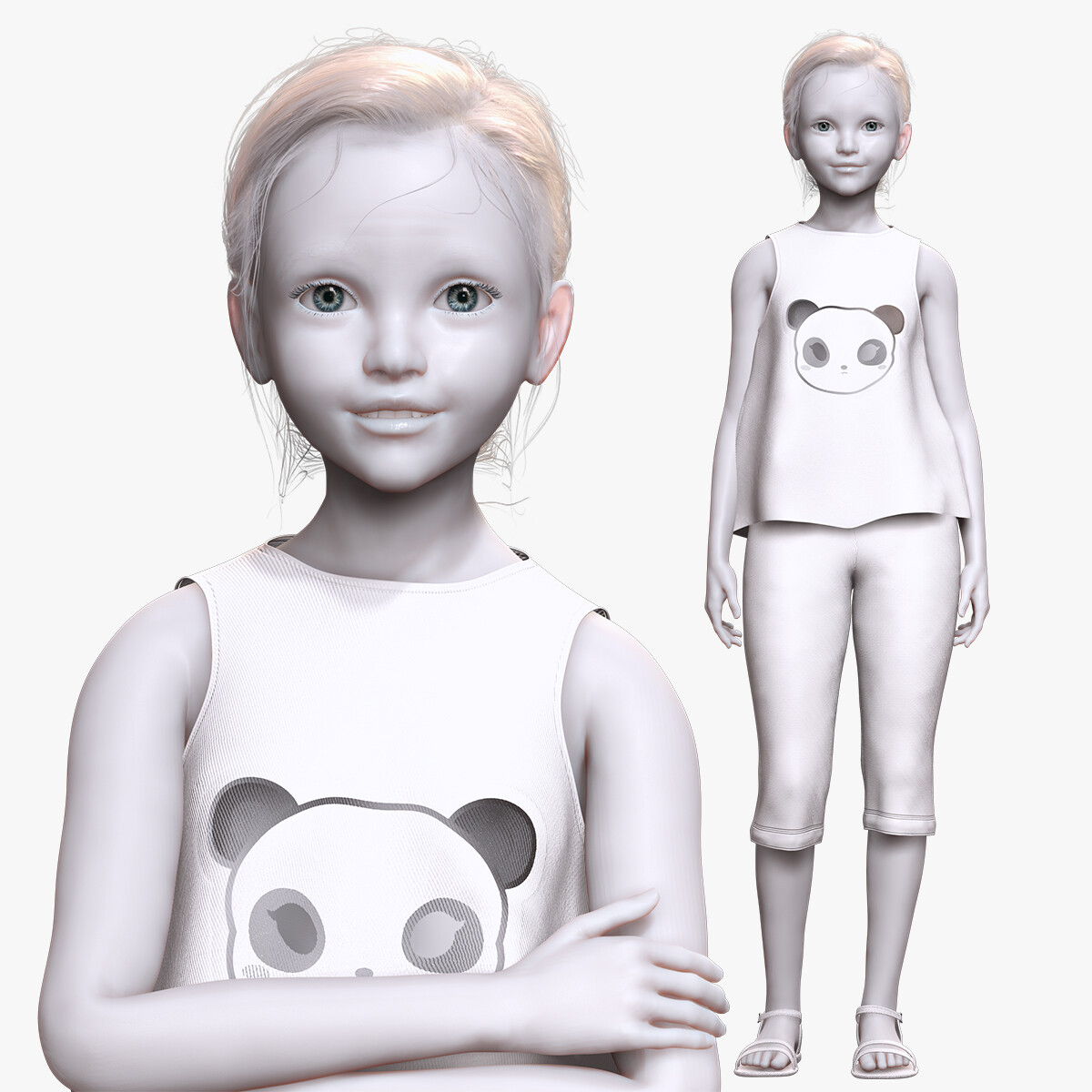 ArtStation - Free Rigged 3D Girl Character Game Animation Ready