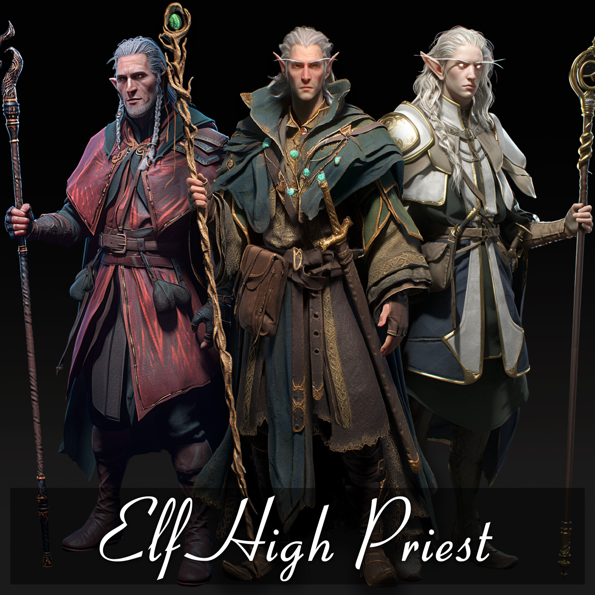 ArtStation - 500 Fantasy Male Elf High Priest (Full Body) - Character ...
