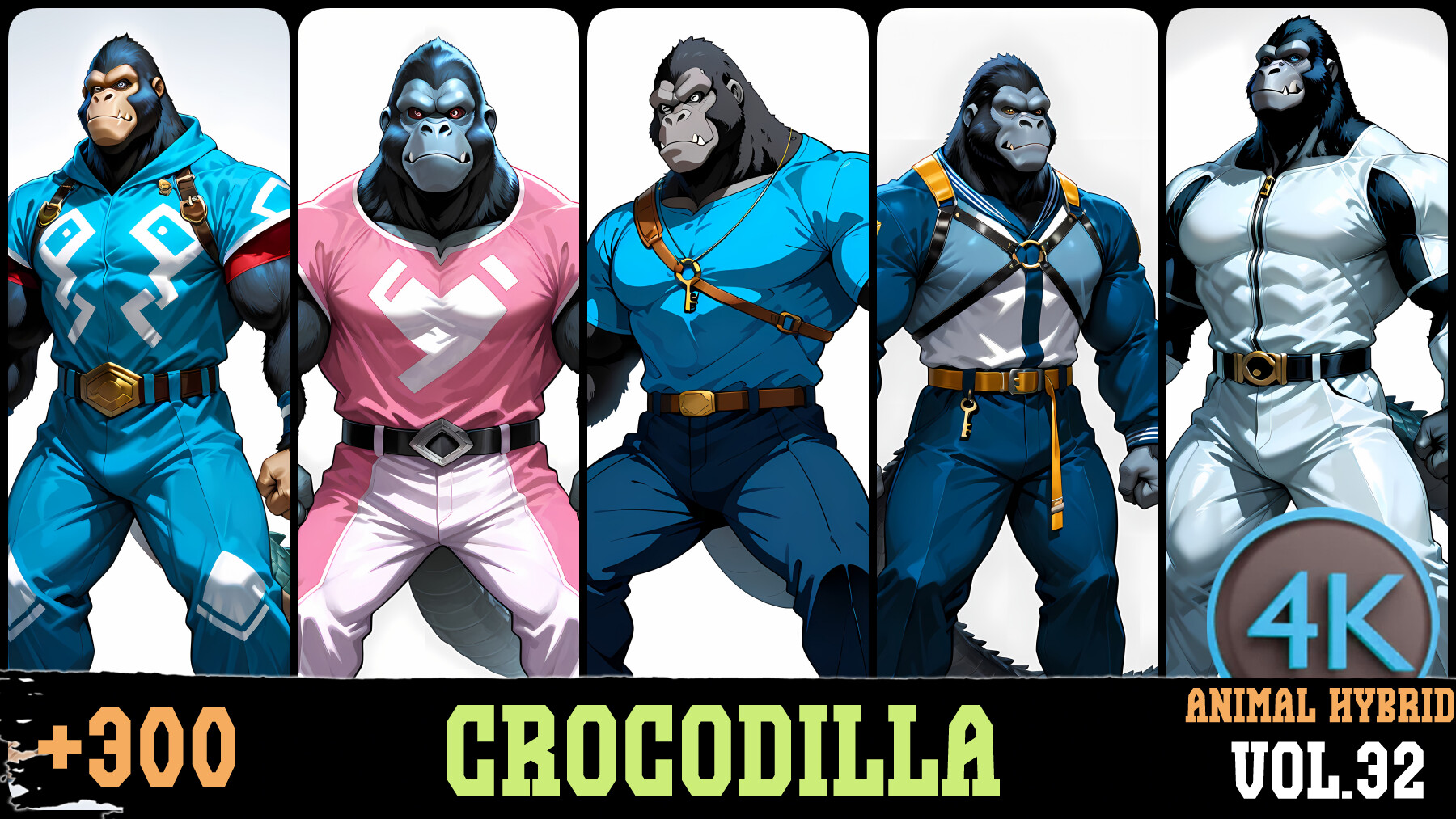 ArtStation - +320 Crocodilla | 4K | Anime Style | Animal Hybrid Vol.32
