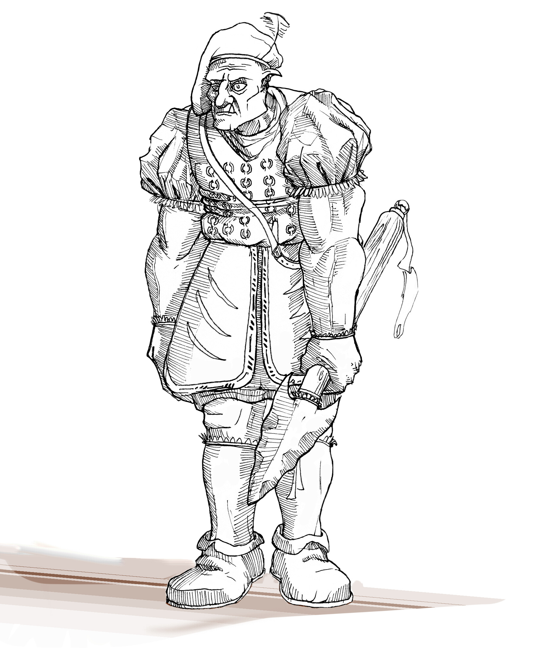 Ed Perryer - Charcter from graphic novel, Orc Guard in flowery uniform
