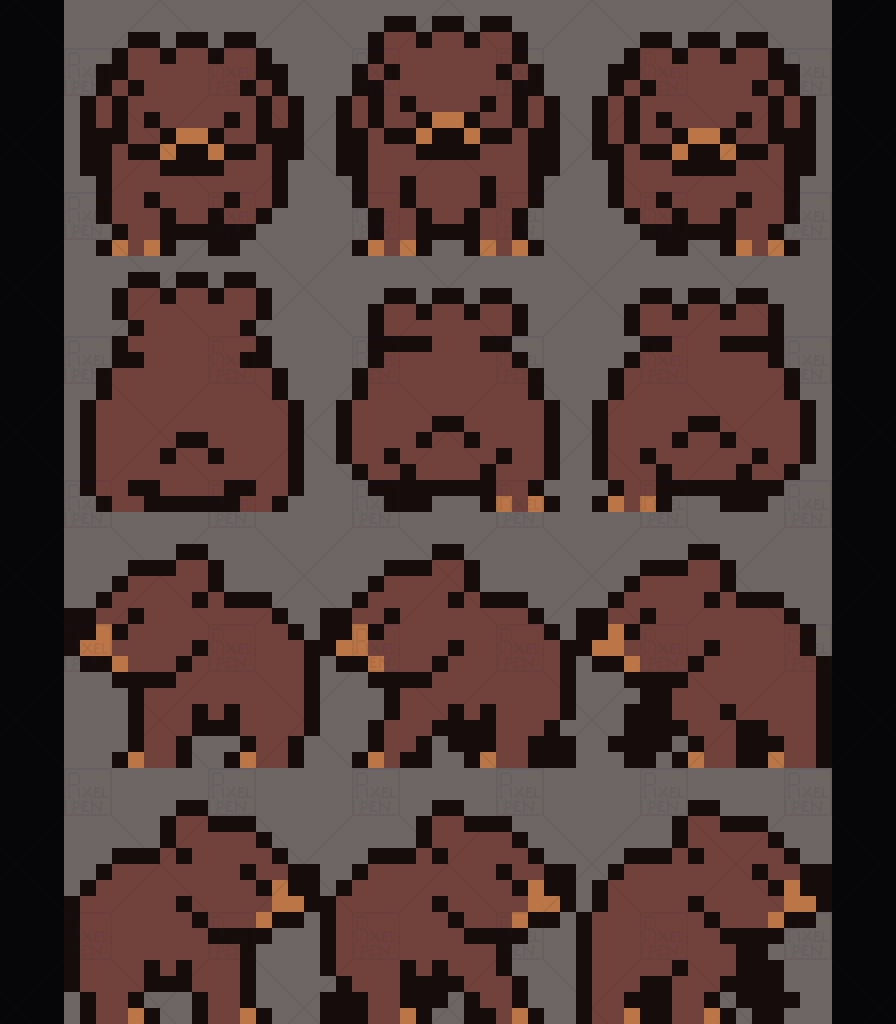 ArtStation - Pixel Bear Sprite Sheet – 2D Game Asset for GB Studio