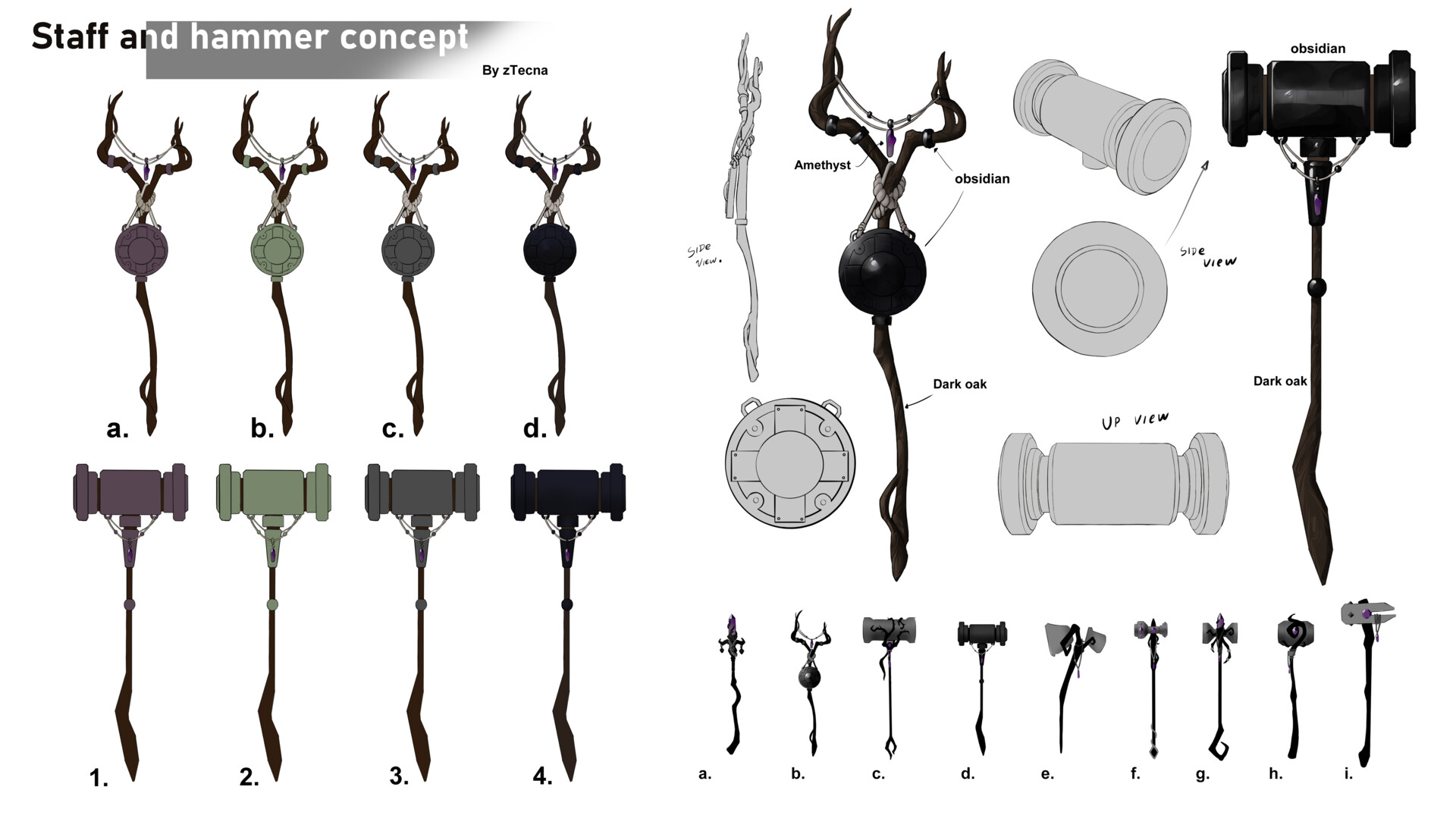 ArtStation - Obsidian Staff and Hammer - concept