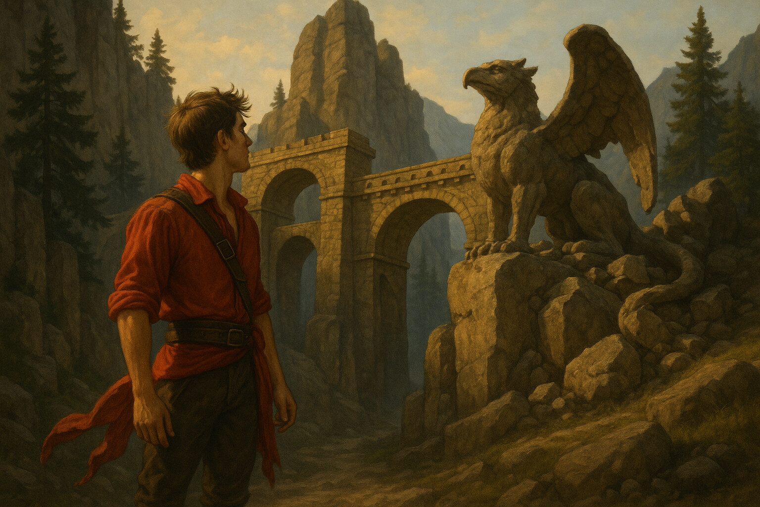 ArtStation - Milos and the stone Gryphon