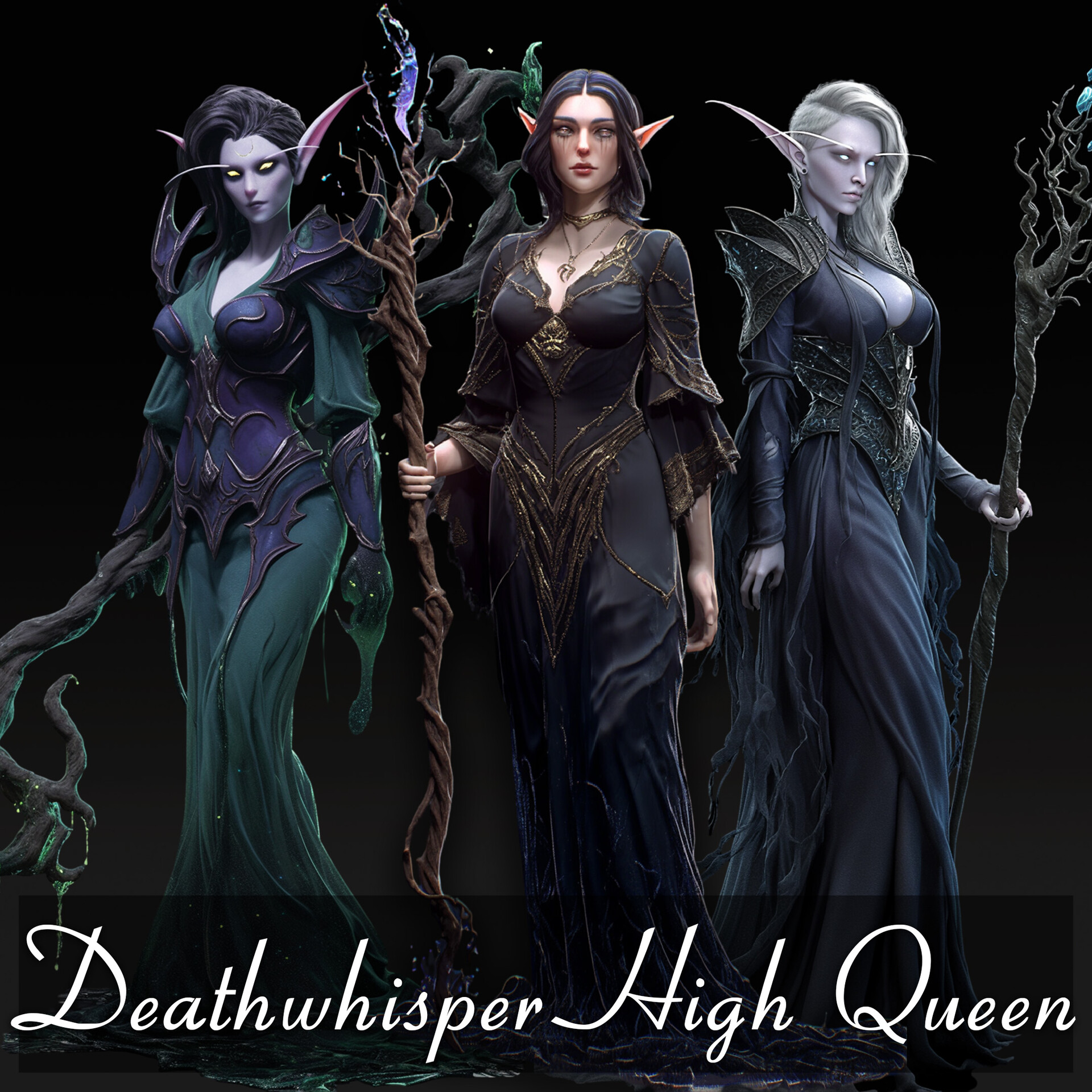 ArtStation - 500 Fantasy Female Deathwhisper High King (Full Body ...