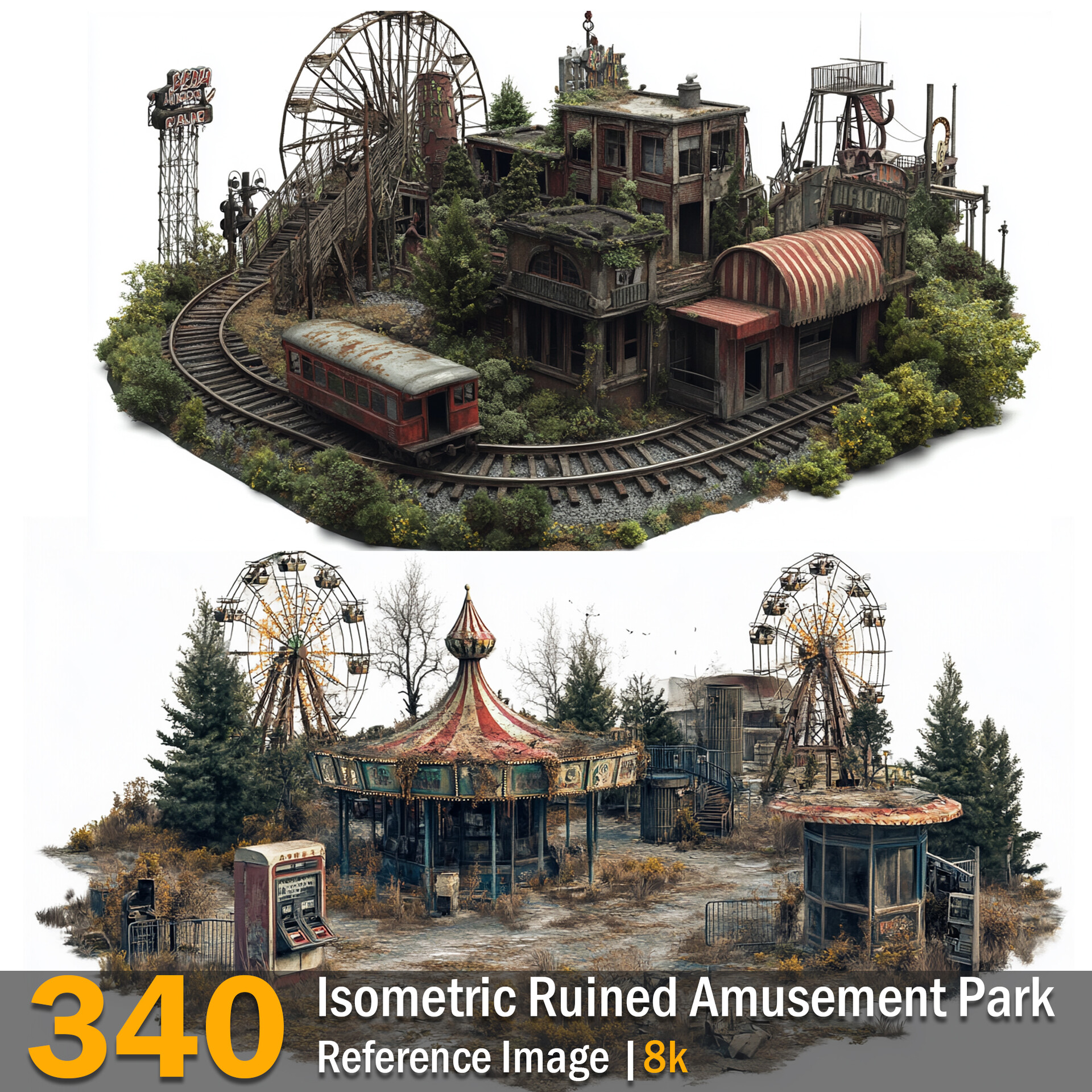 ArtStation - Isometric Ruined Amusement Park | Reference Images | 8K