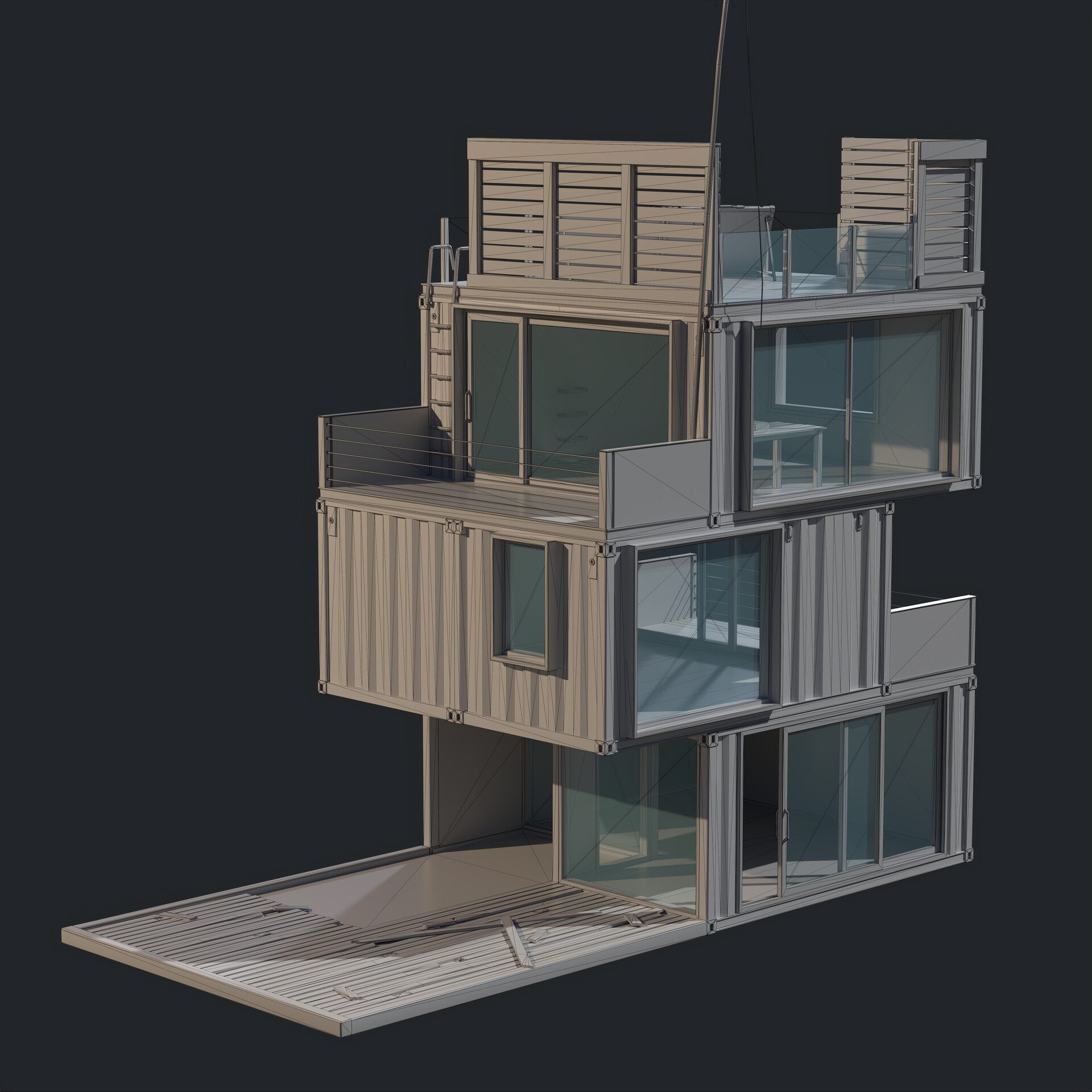 ArtStation - Container House – Trim Sheet Practice