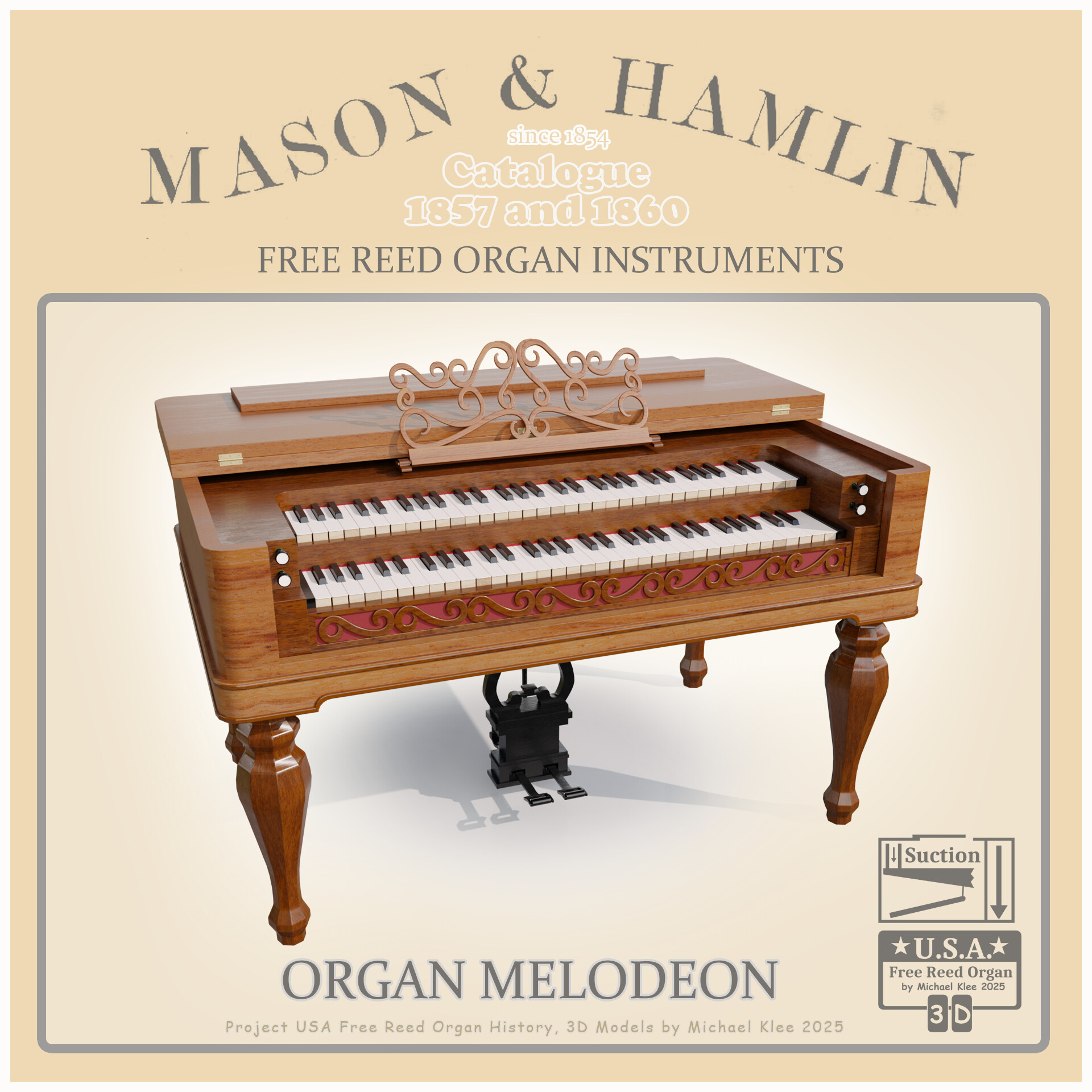 Michael Klee - USA Free Reed Organ History - MASON & HAMLIN - Melodeon ...