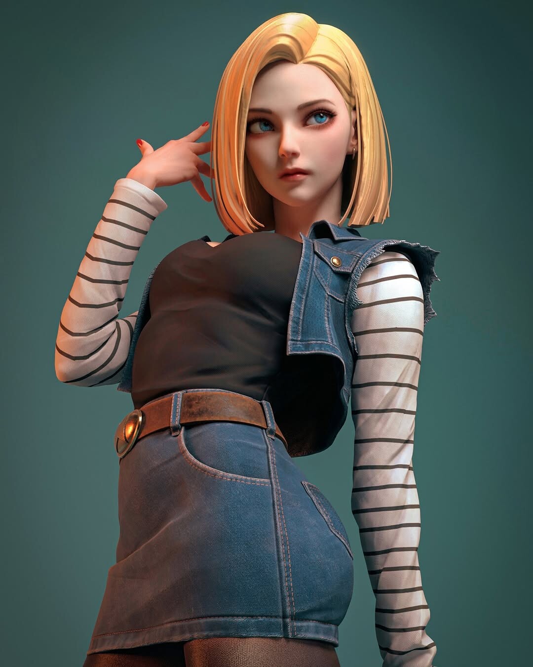 ArtStation - 3D Render of Android 18
