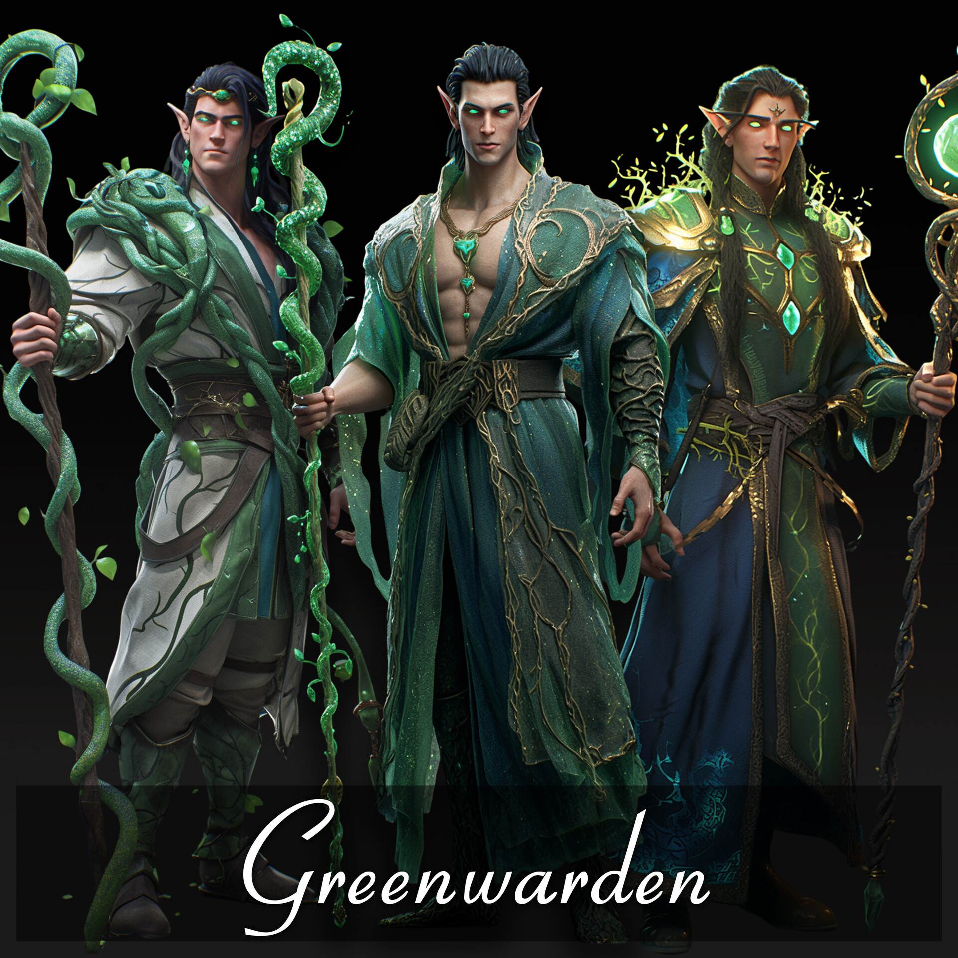 ArtStation - 500 Fantasy Male Greenwarden (Full Body) - Character ...