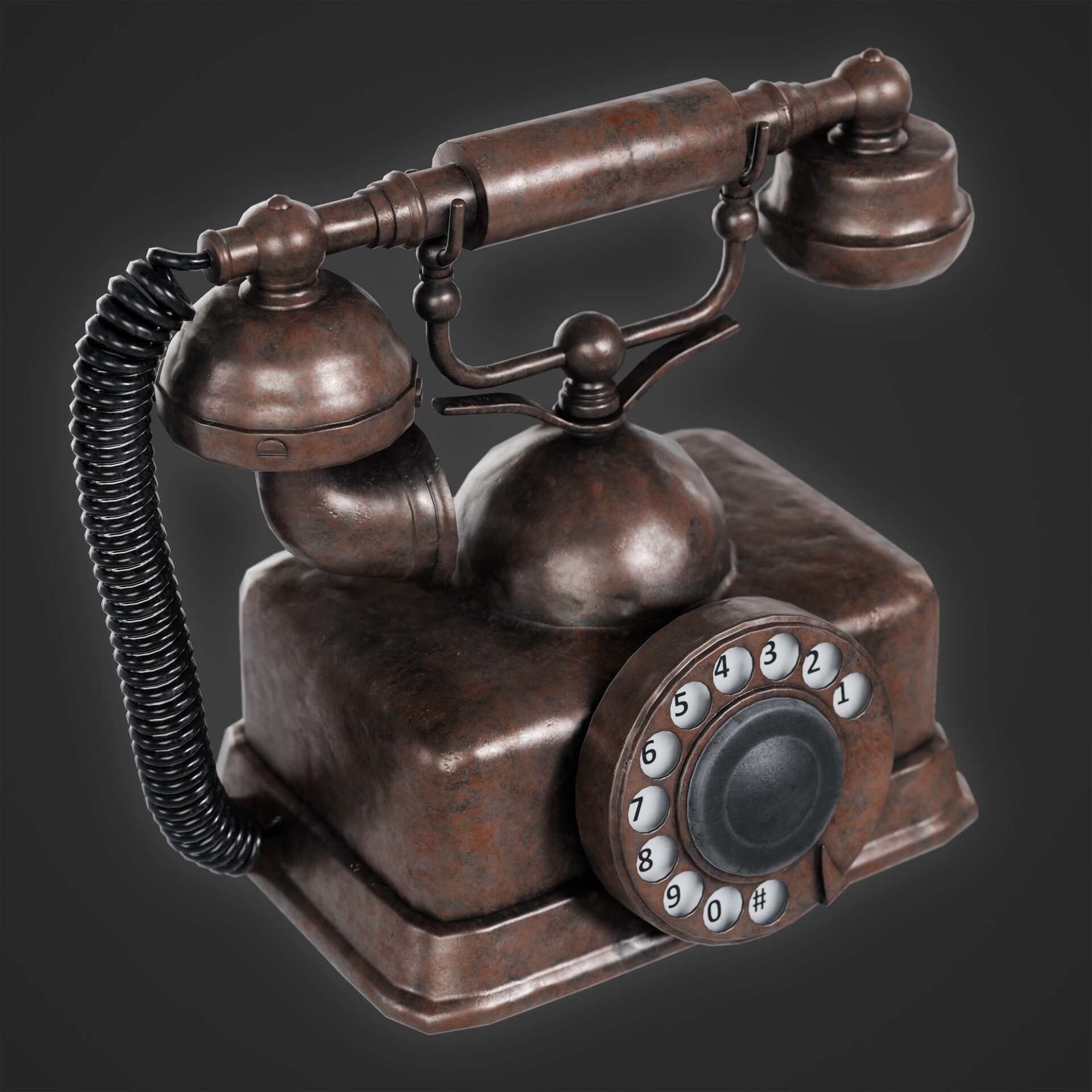 ArtStation - Antique Rotary Telephone | Game-Ready | Low Poly