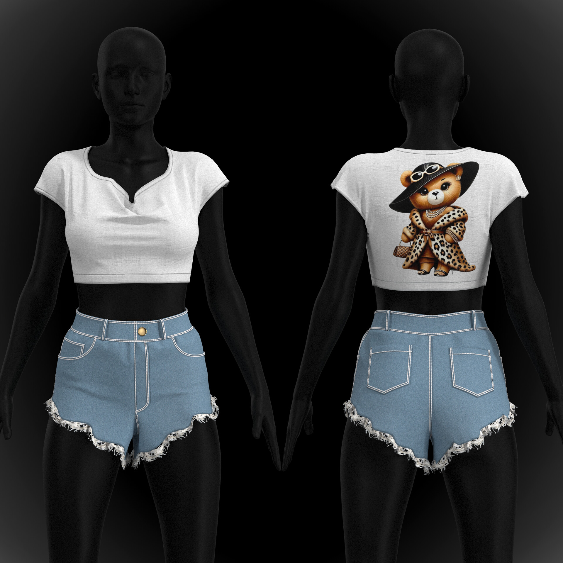 ArtStation - Girls' outfit MD-Clo3d + FBX + OBJ