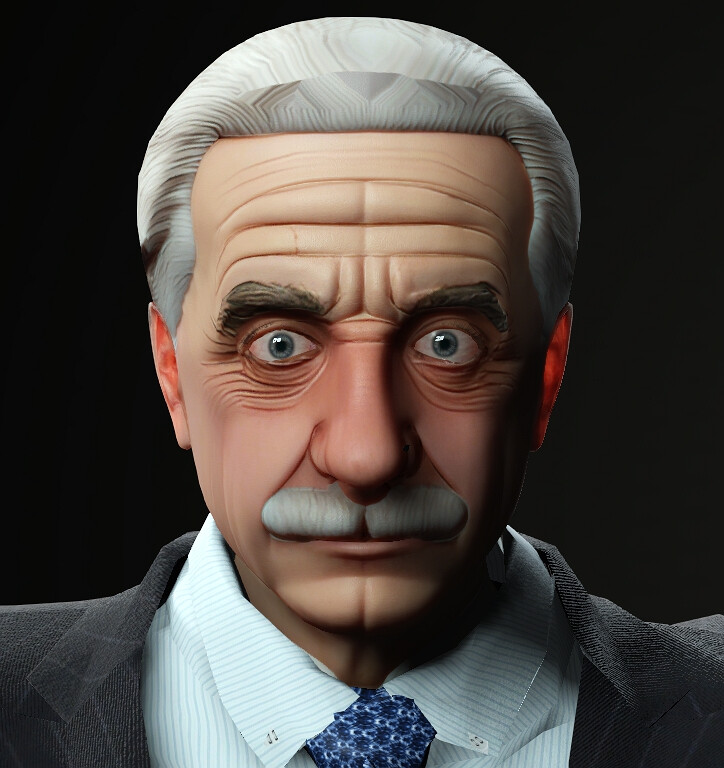 ArtStation - Albert Einstein stylize face