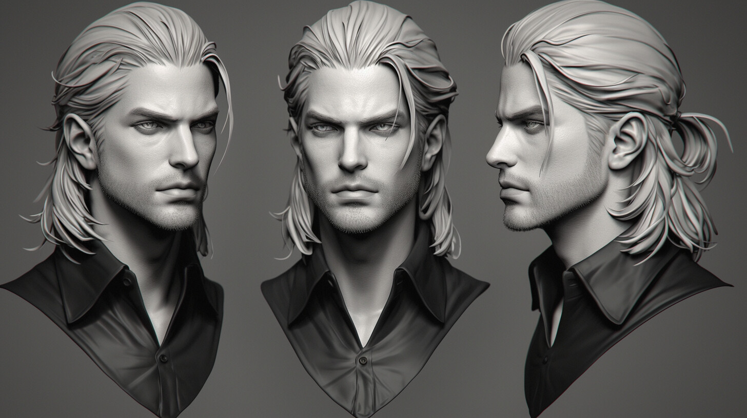 3D Head Sculpt References in 4K - Tika Art - +300 Prince Male Head ...