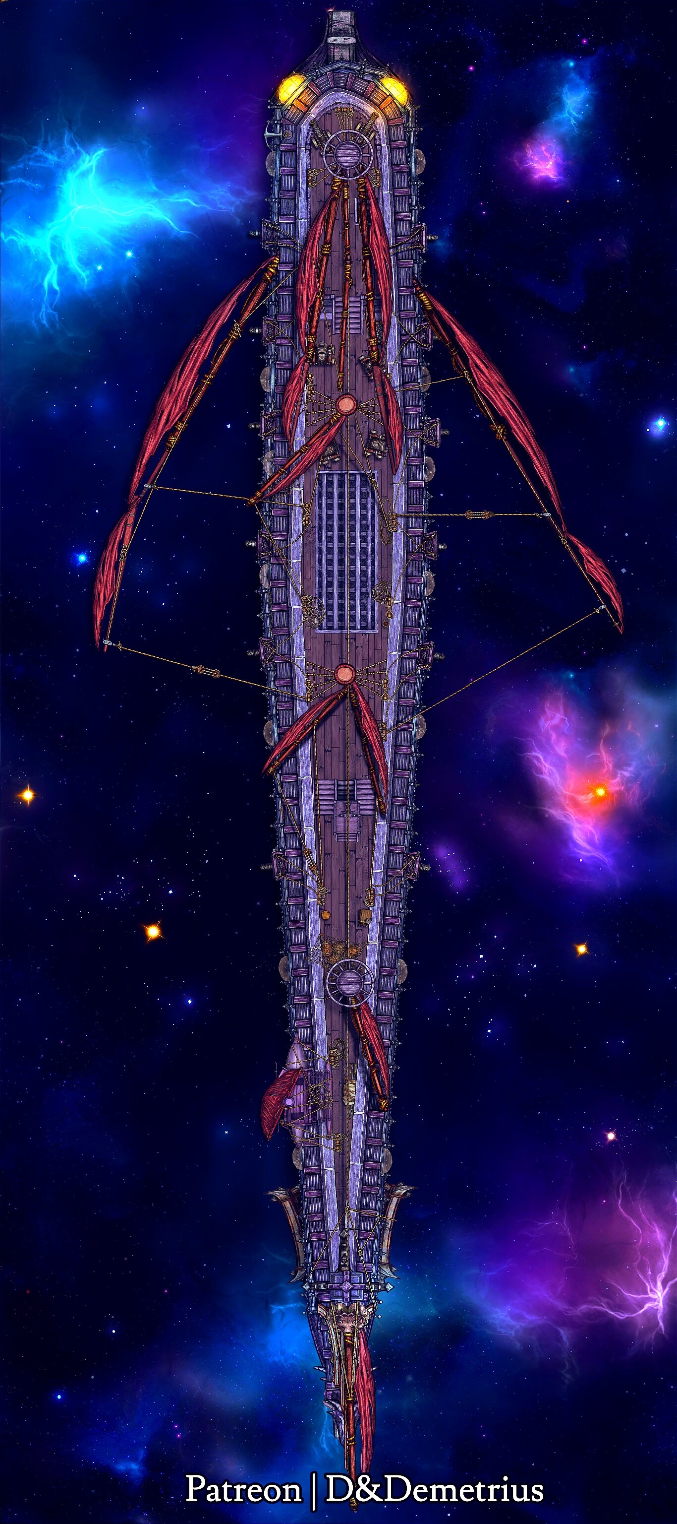 ArtStation - Spelljammer Ship in Asteroid Field [40x90] | Battle Map ...