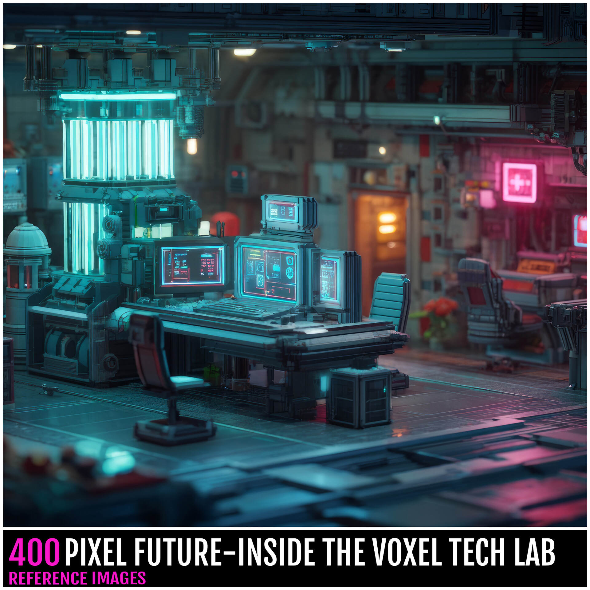 ArtStation - 400 PIXEL FUTURE-INSIDE THE VOXEL TECH LAB