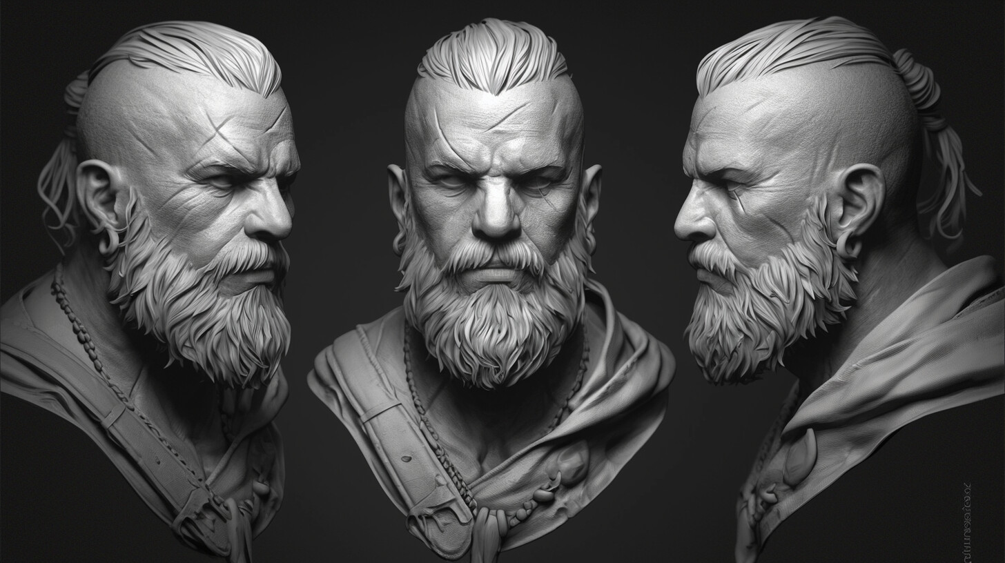 3D Head Sculpt References in 4K - Tika Art - +300 Viking Male Head ...