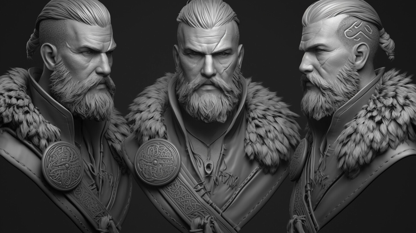 3D Head Sculpt References in 4K - Tika Art - +300 Viking Male Head ...