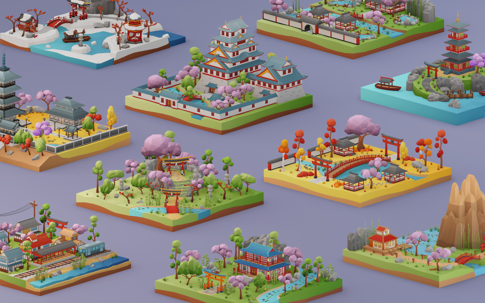 ArtStation - Low Poly Japanese Locations