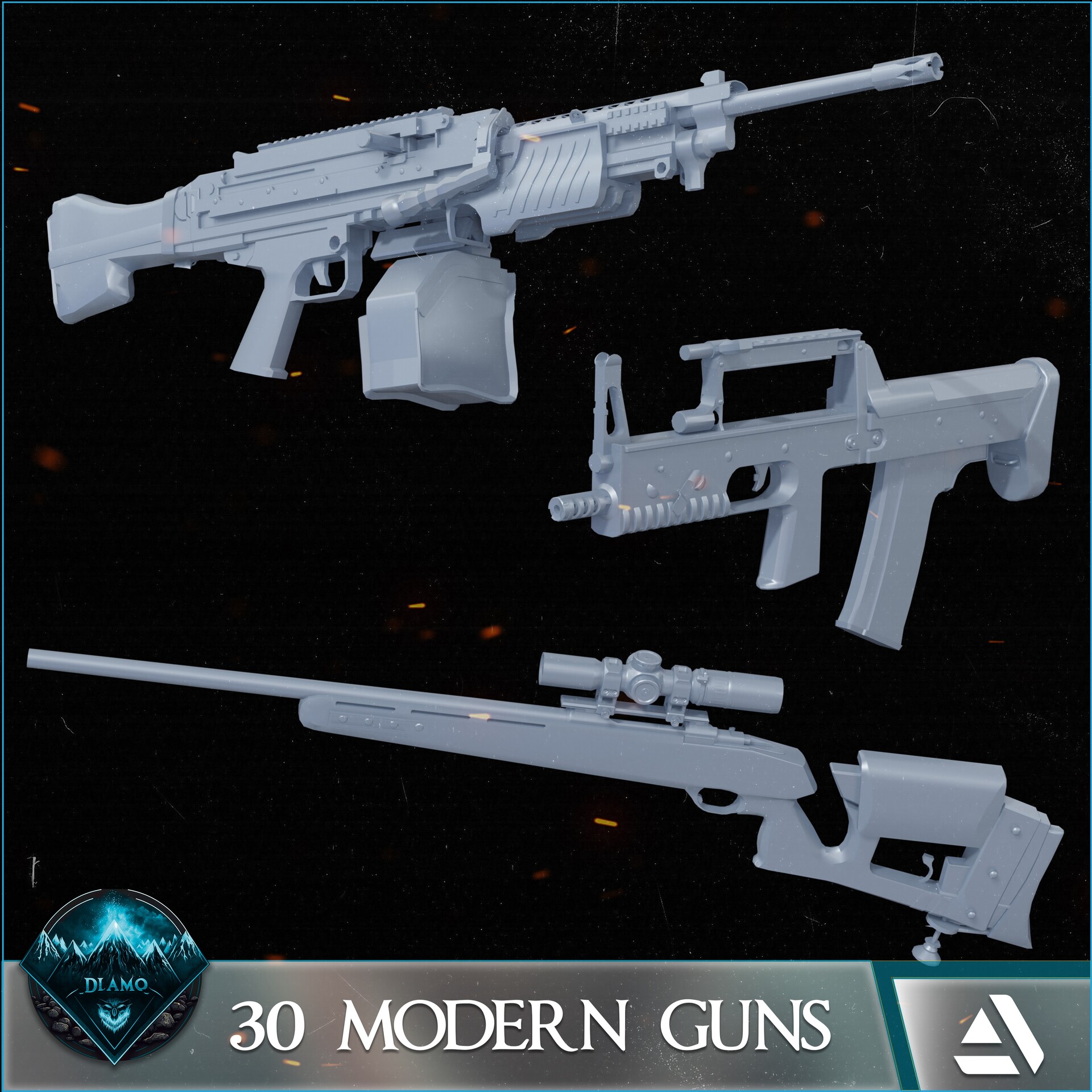 ArtStation - 30 Modern Guns (VOL07)