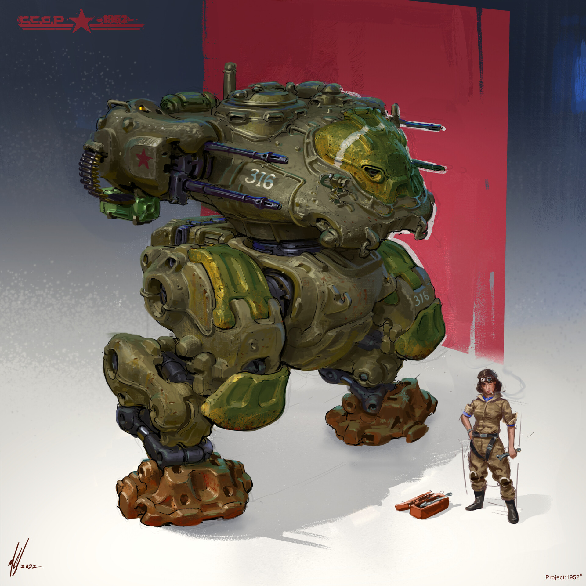 ArtStation - Project: 1952 - Another Soviet AA mech exploration