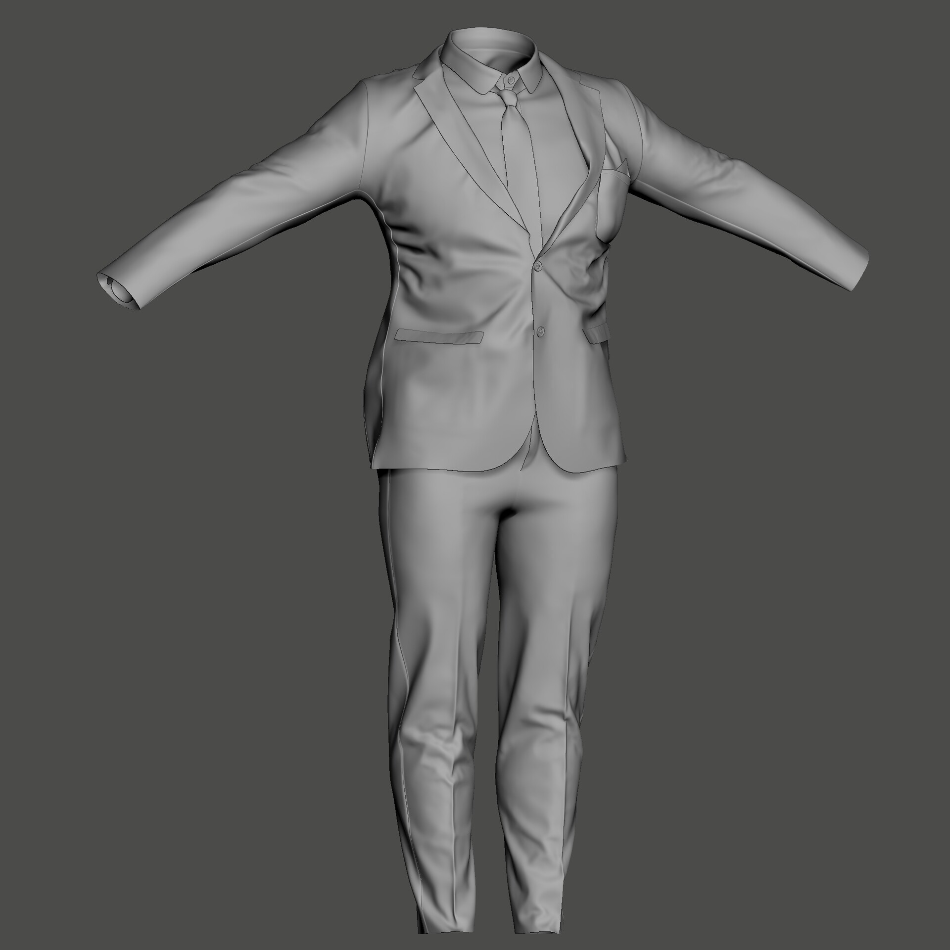 Sakthi Vel - 3D Game ready Garment - Men Suit Dress