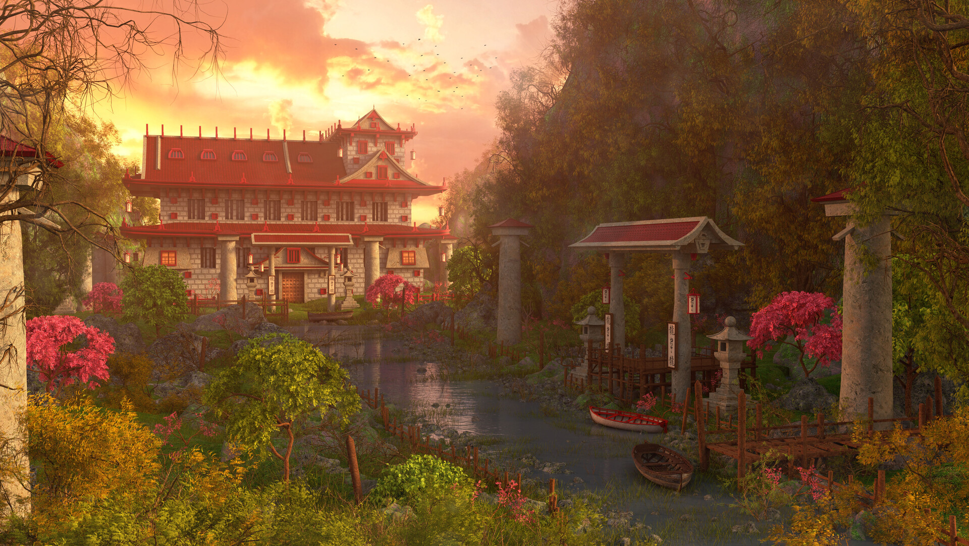 ArtStation - Fantasy Asian House