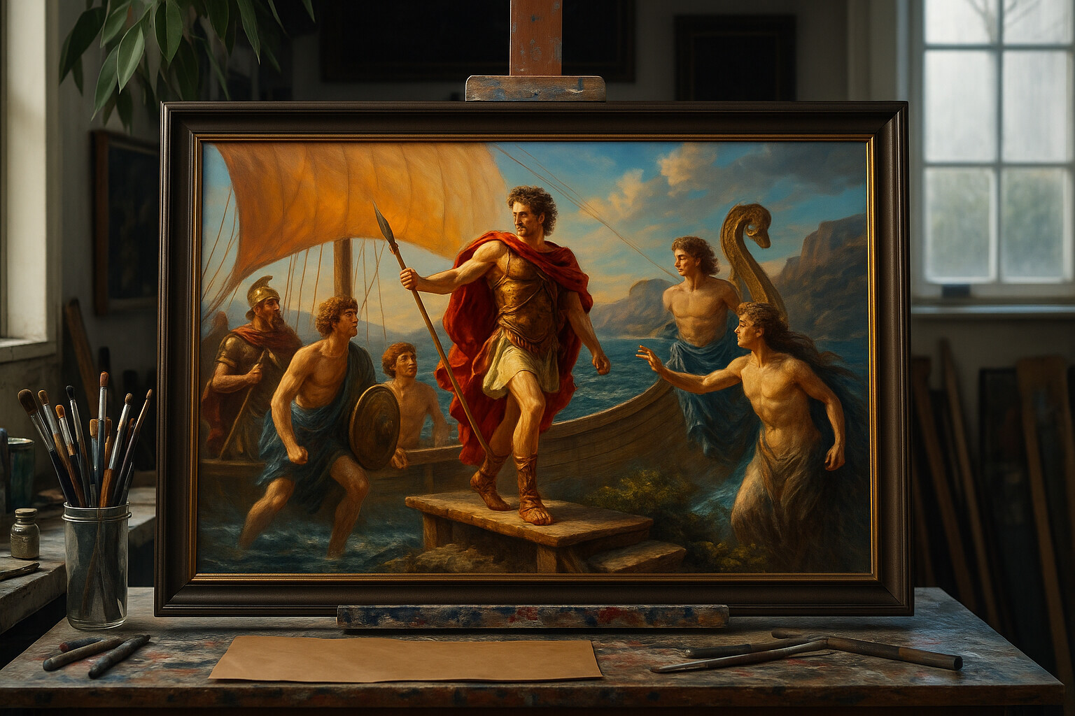 ArtStation - Jason Boards the Argo – Original Greek Mythology Oil ...