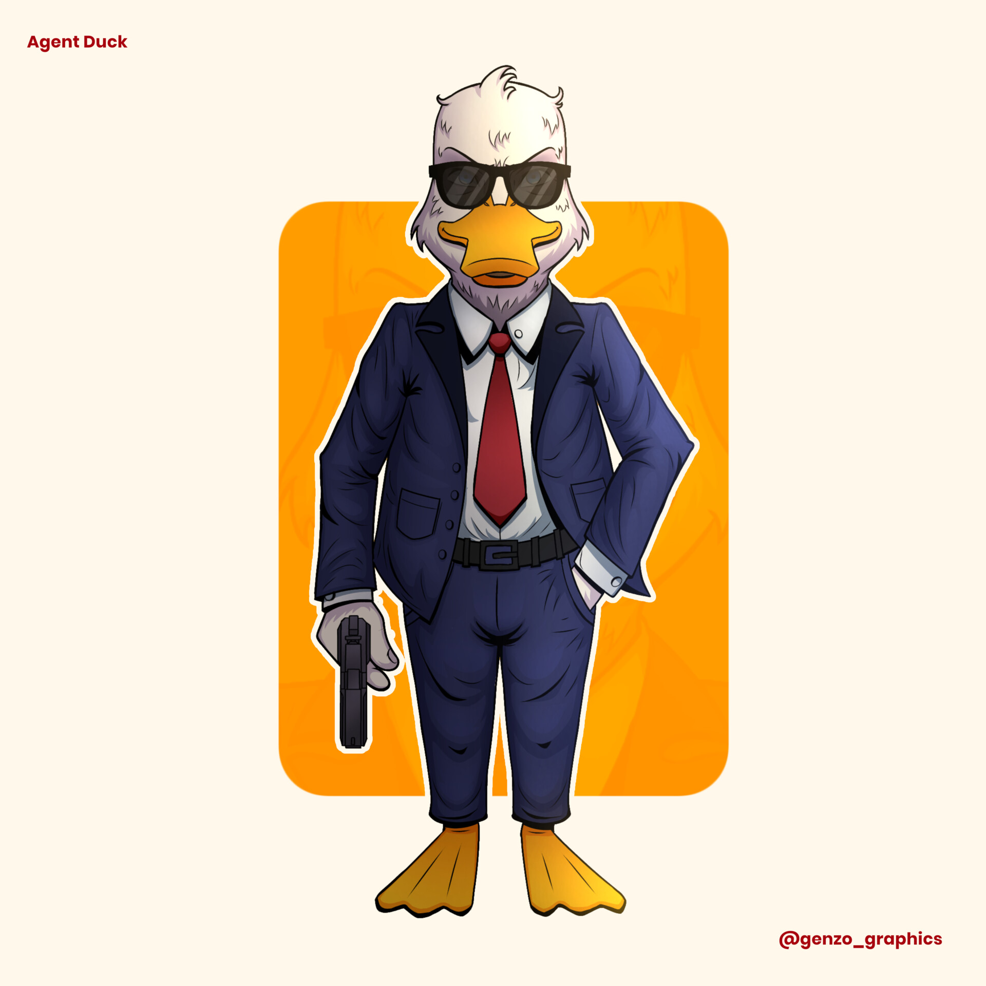 Genzo Graphics - Agent Duck Character Design