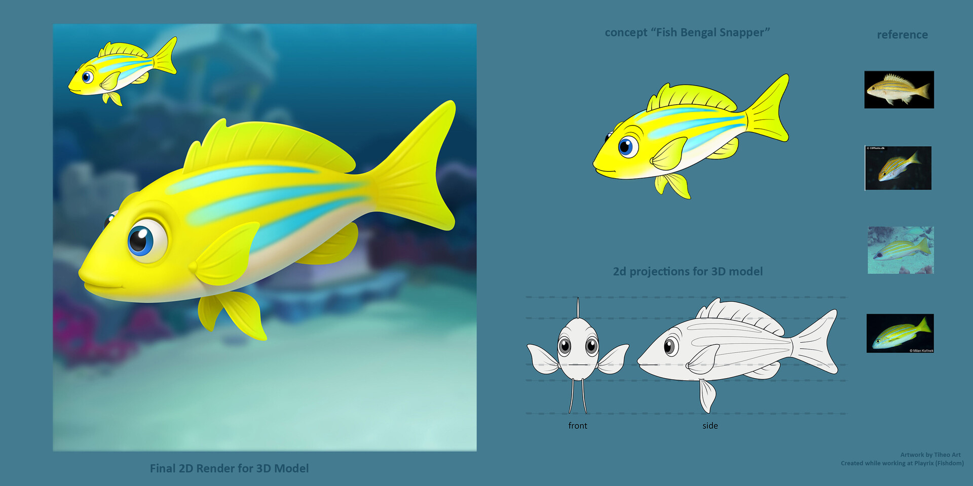 ArtStation - "Bengal-Snapper" - Fish Concept Art + 2d render (2D → 3D Ready) for Fishdom ...