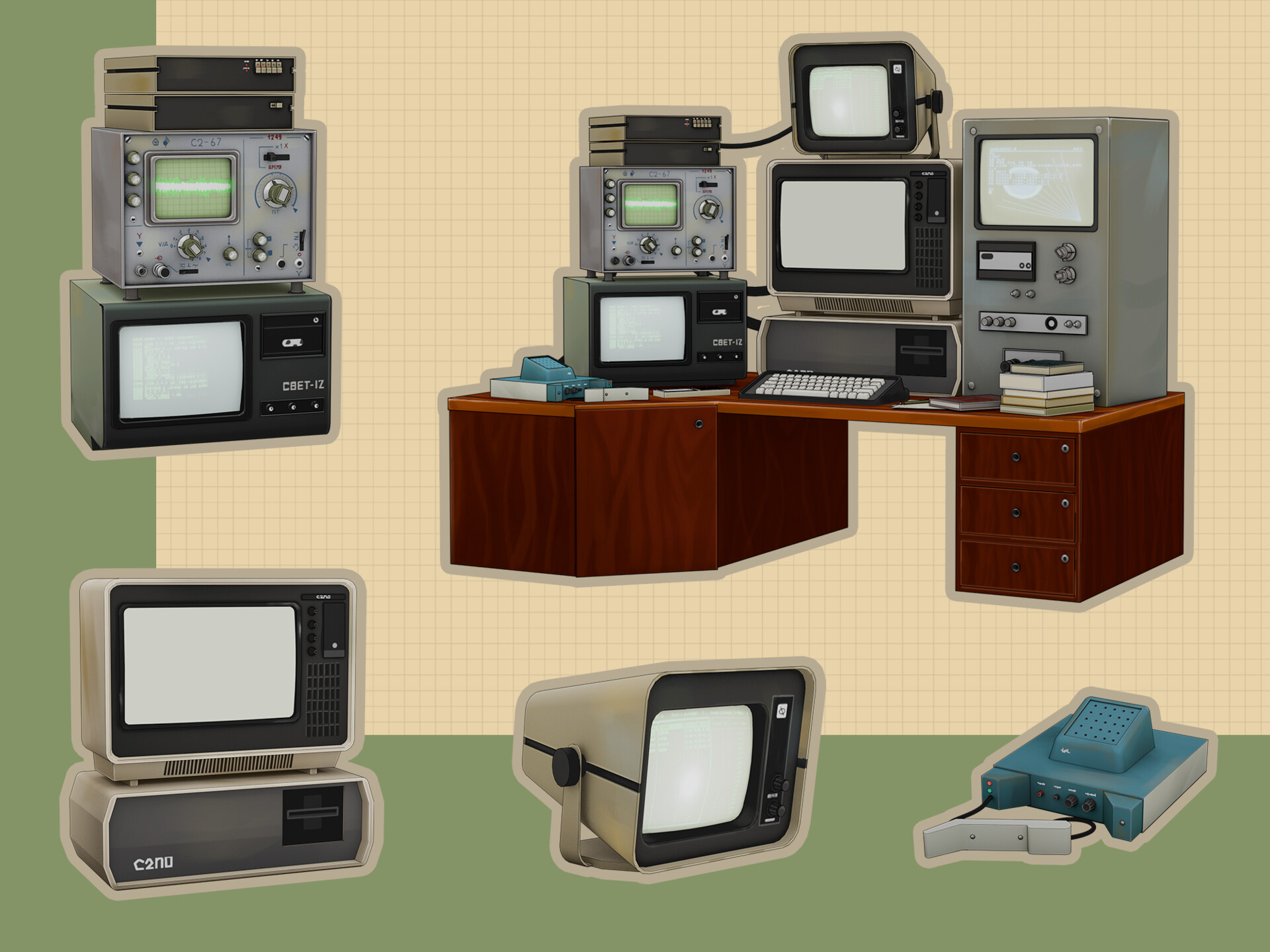 ArtStation - Computer desk.