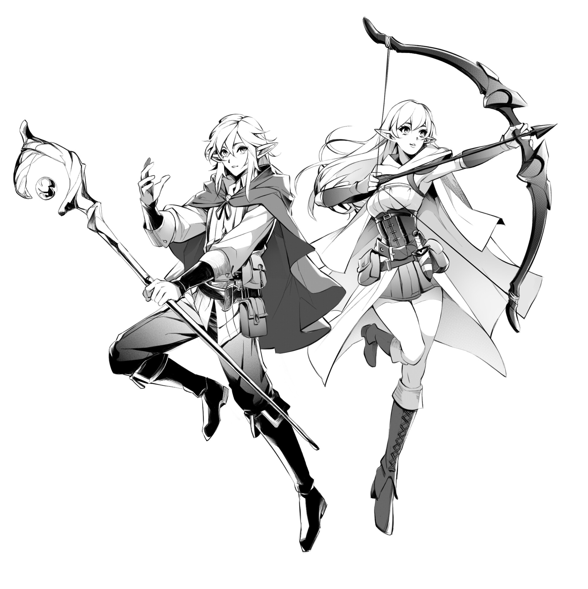 ArtStation - Elf Class Illustration - 16-Bit Anime RPG