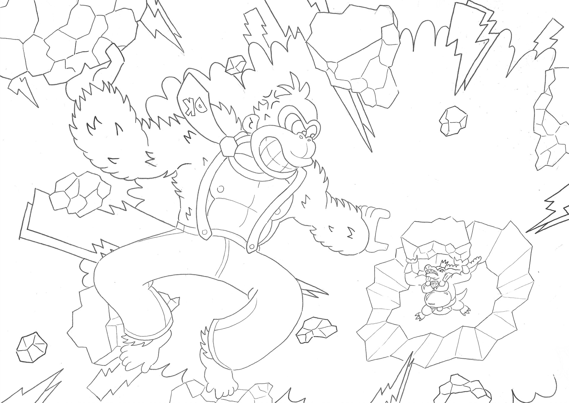 donkey kong bananza coloring pages
