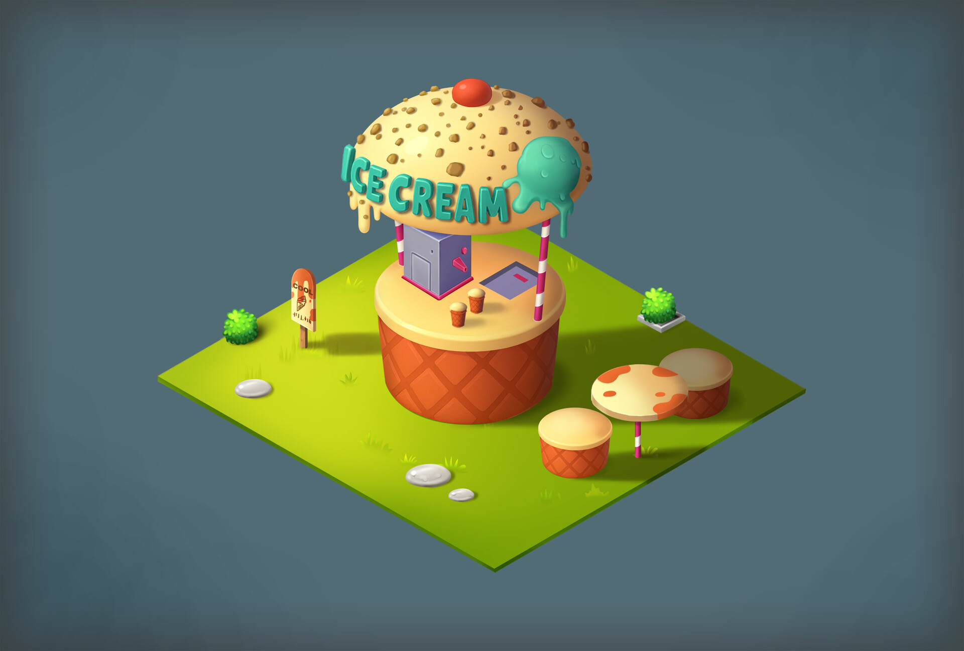 ArtStation - 2D Environment: Ice-Cream Level 1