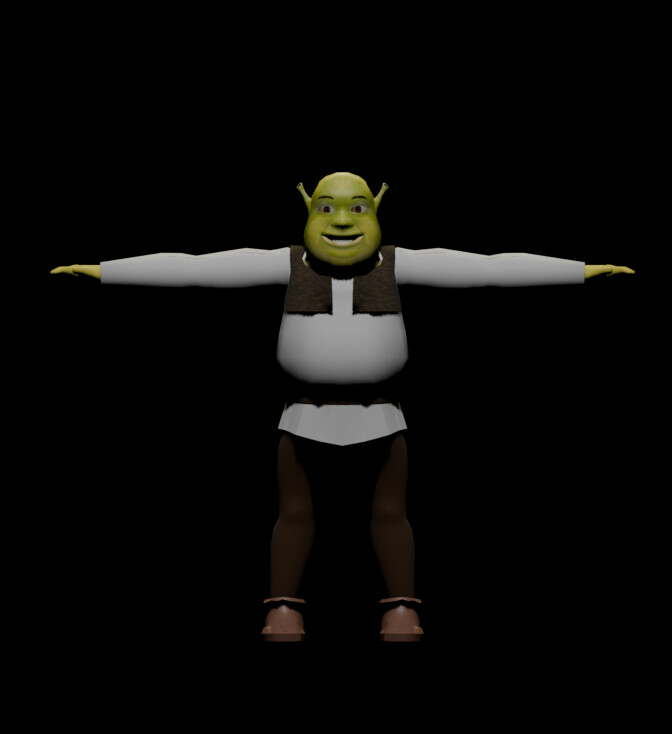 ArtStation - SHREK LOW POLY T-POSE