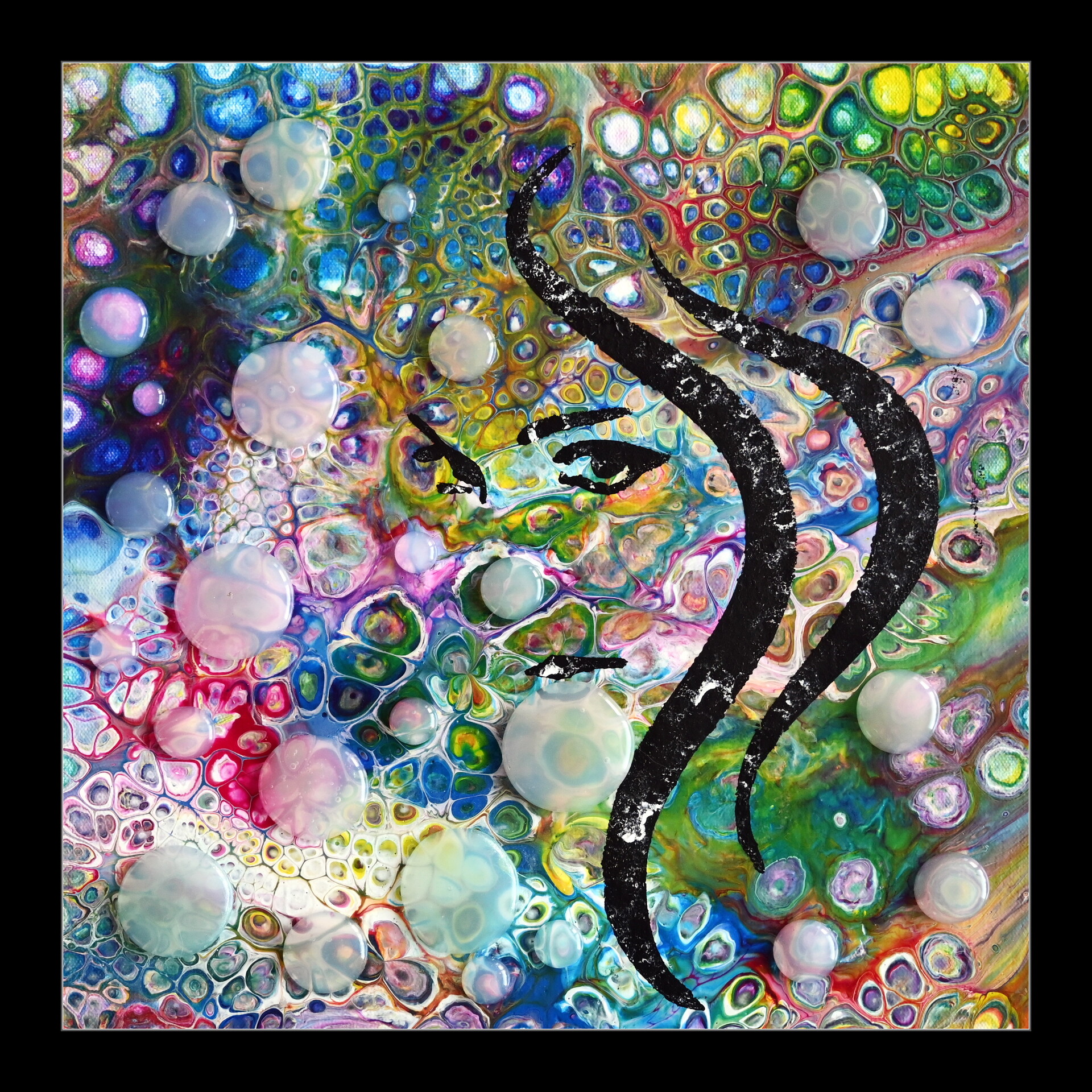 ArtStation - Can GLUE GUN Drops Save This Acrylic Pour? Textured Stencil Art Experiment 🔥🖼️