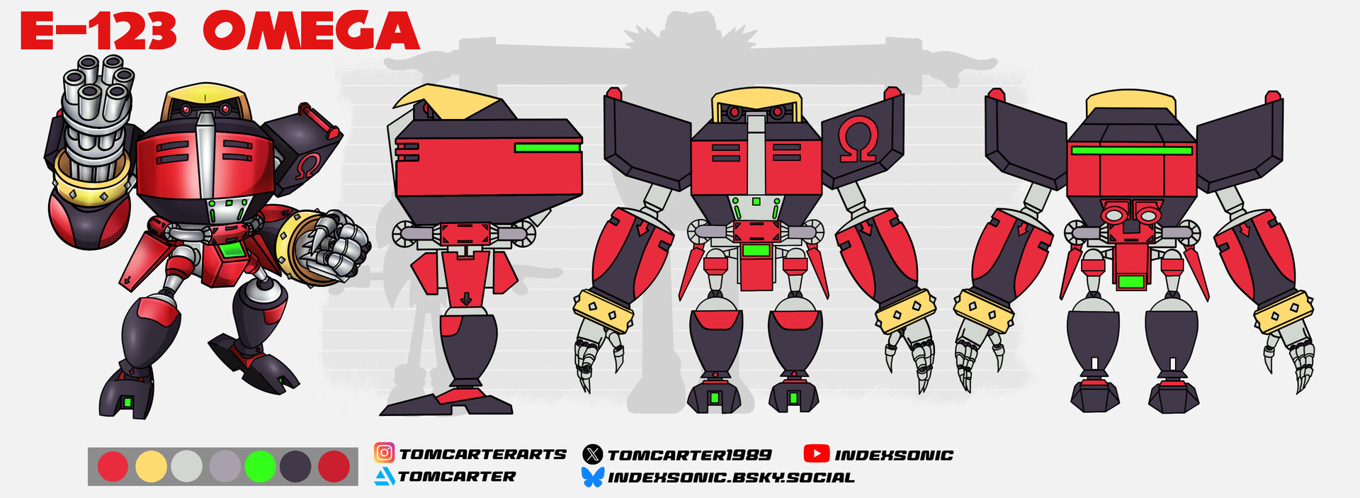 ArtStation - E-123 Omega Character Sheet - inks & colours