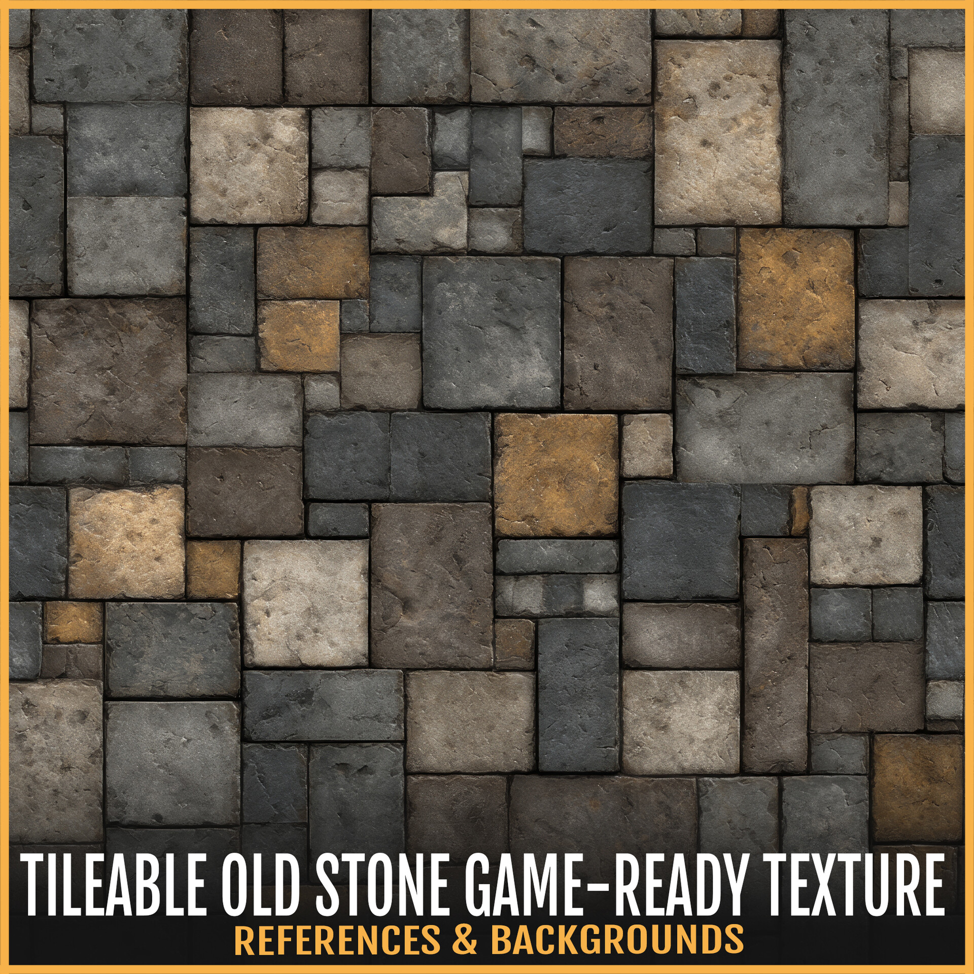 ArtStation - 303 Tileable old stone game-ready texture