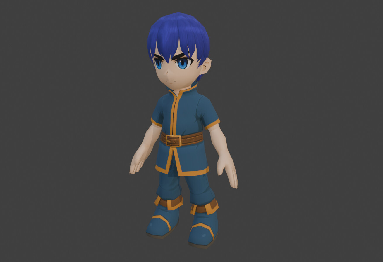 ArtStation - Low Poly Hand Paint Anime Character