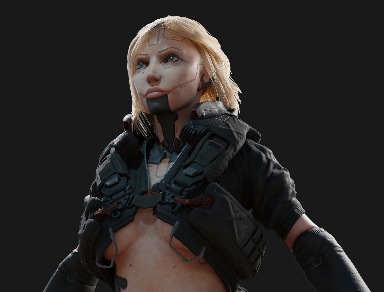 ArtStation - WIP: cpunk char lowpoly tex