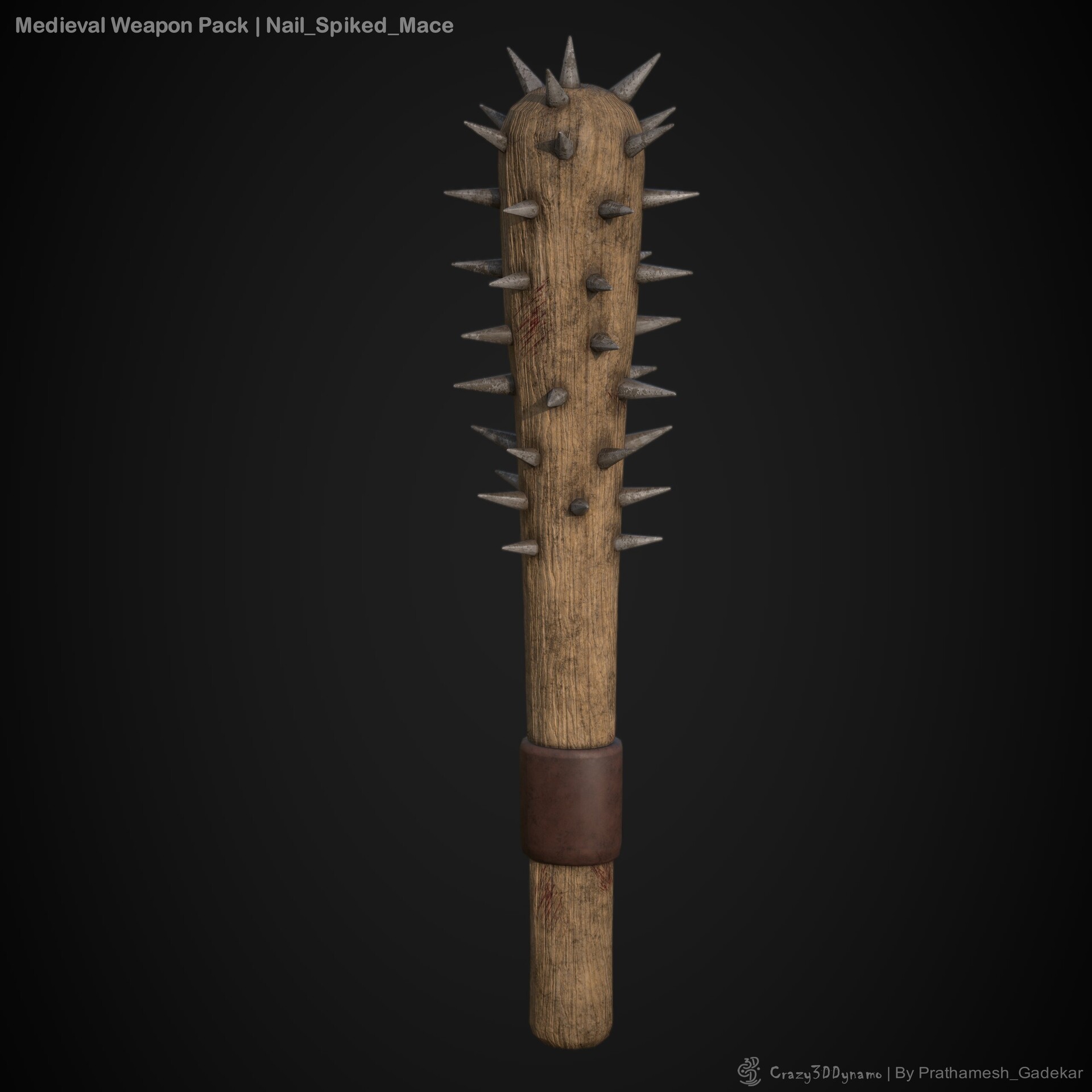 ArtStation - Stylized Medieval Nail Spiked Mace - Game Ready Asset