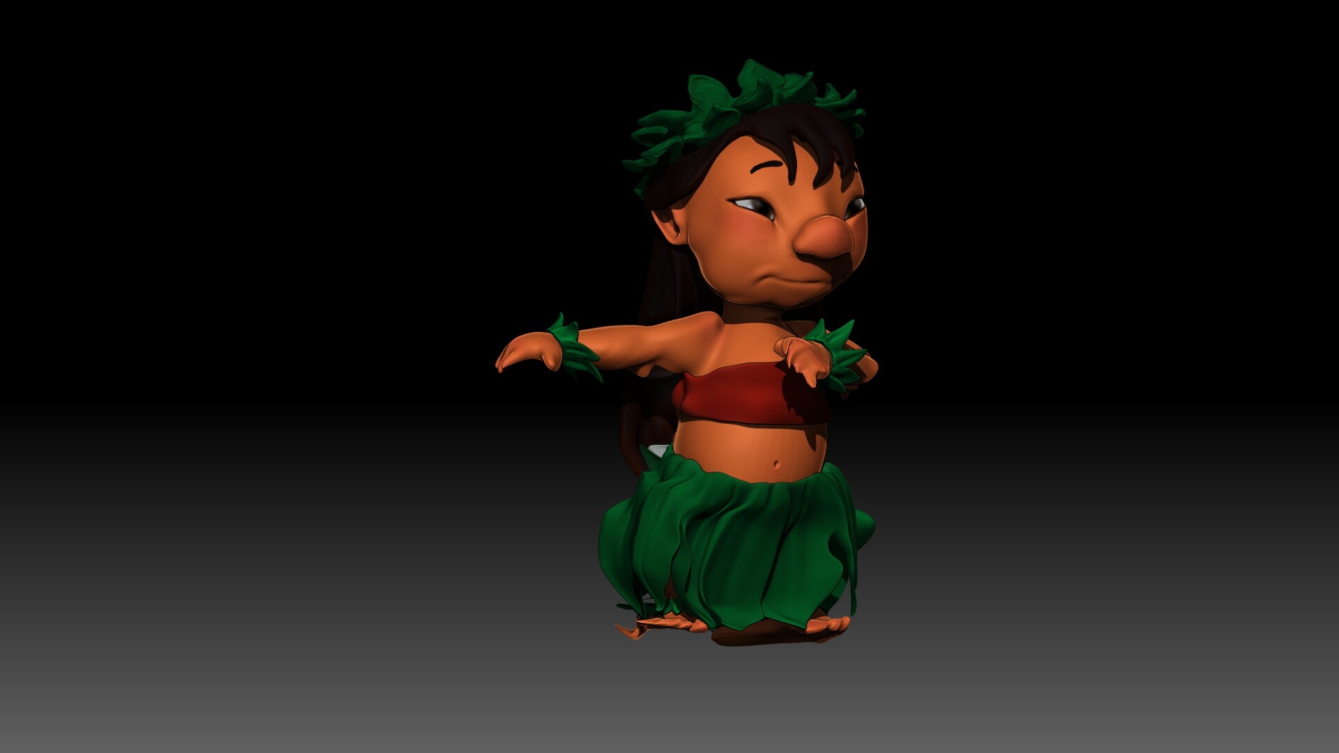 ArtStation - Lilo 3D model Hula outfit