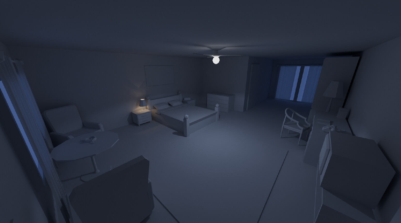 ArtStation - Motel Room — Stylized Horror Game Environment (WIP)