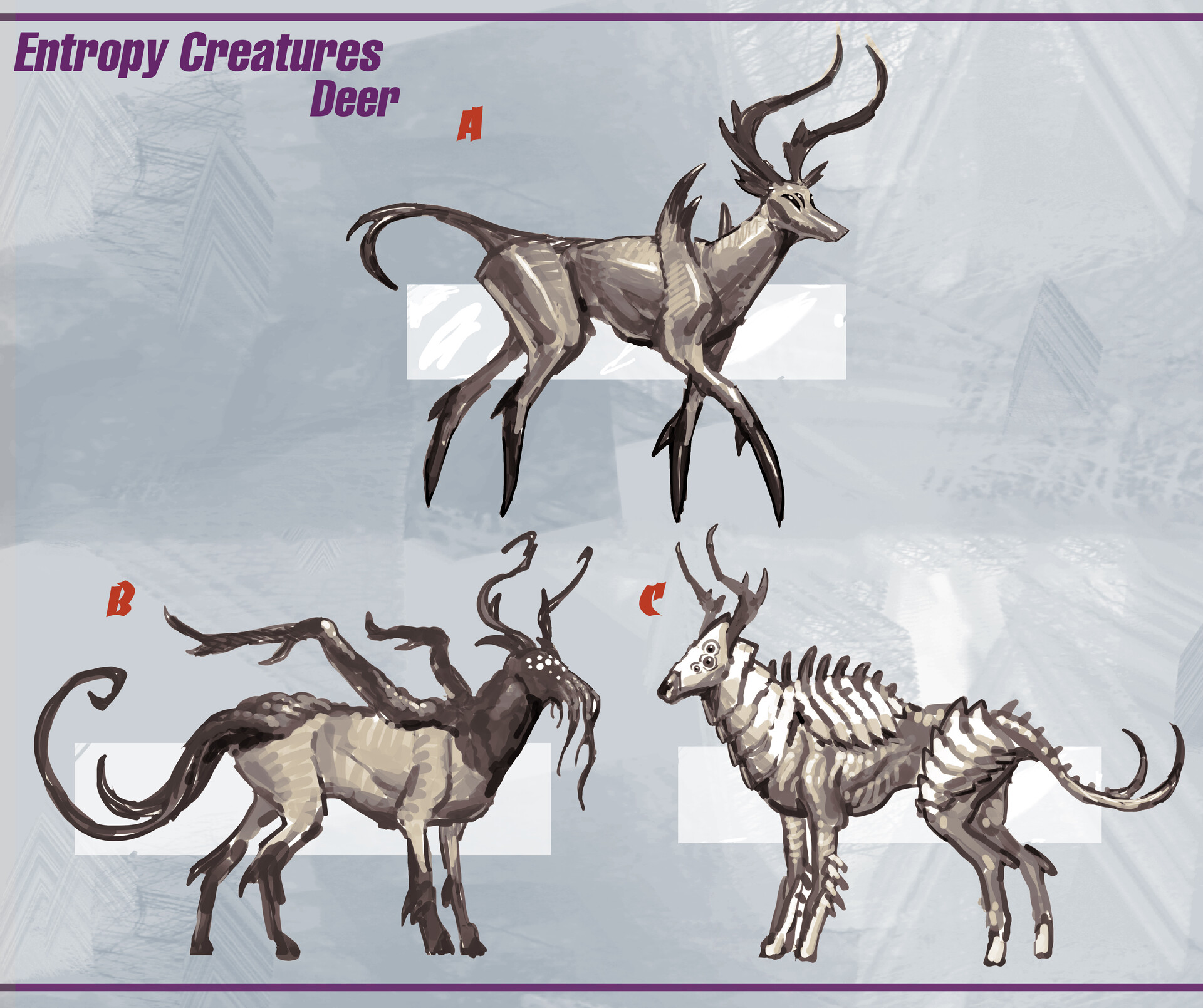 Brett Nuckles Concept Art Portfolio - The Entropy (Combatant Creatures)