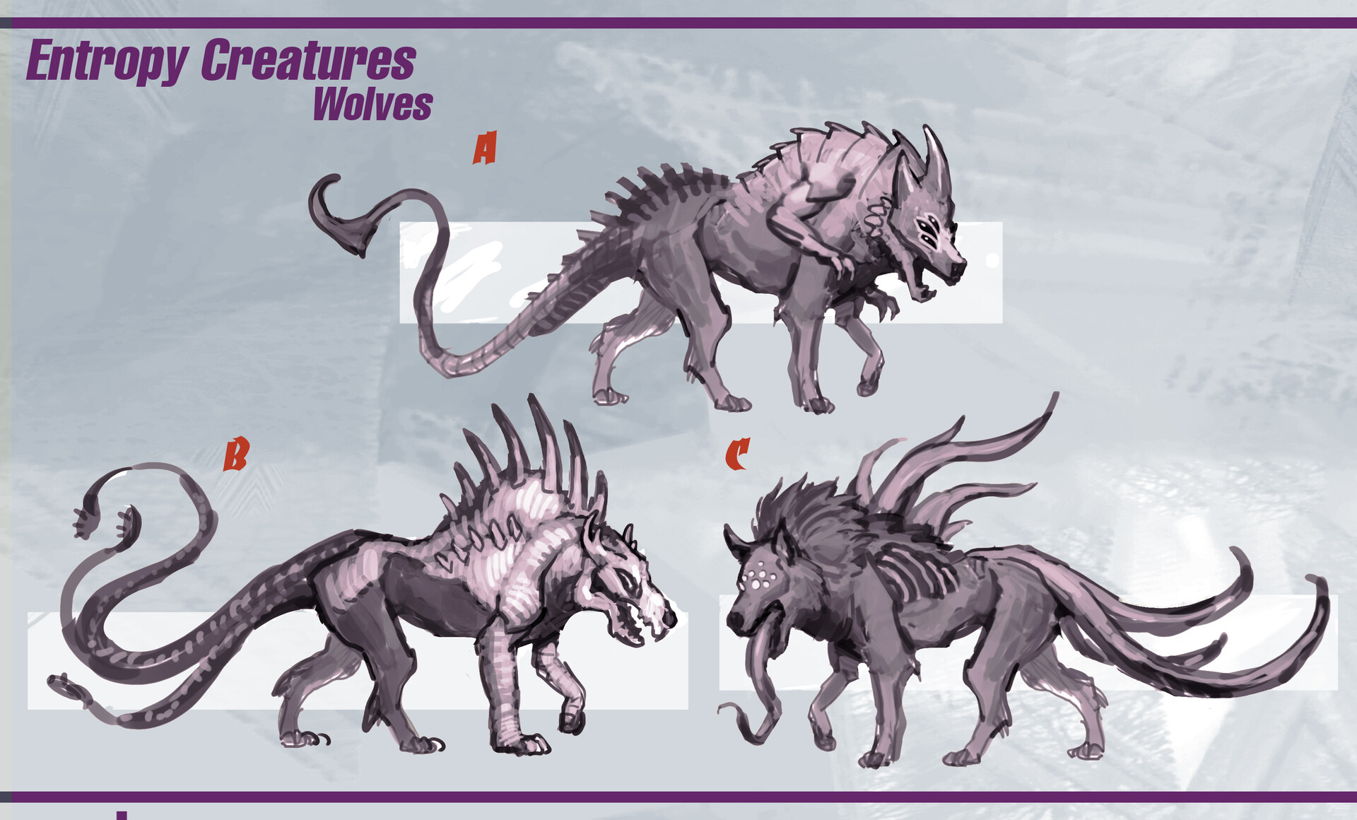 Brett Nuckles Concept Art Portfolio - The Entropy (Combatant Creatures)