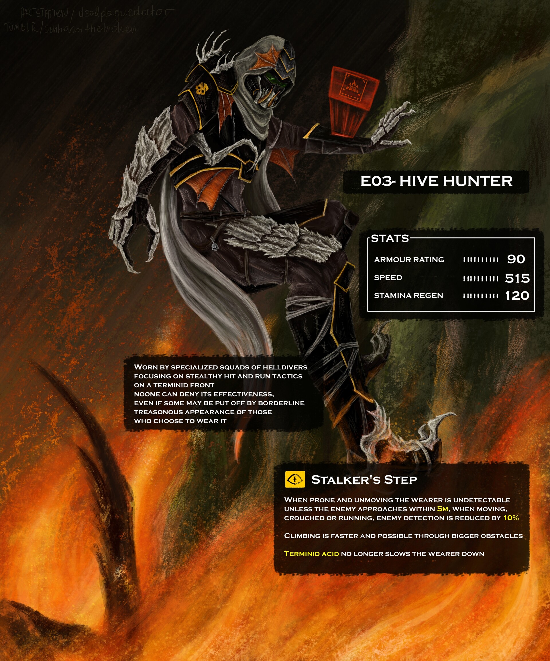 ArtStation - E03 Hive Hunter, Helldivers 2 medium armor concept