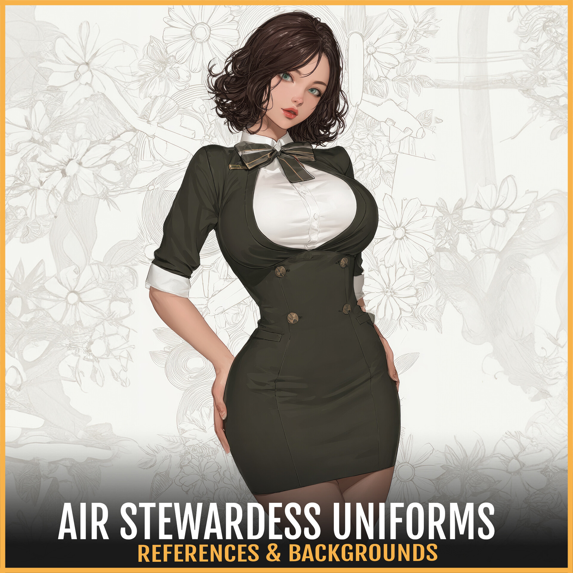 ArtStation - 303 Air Stewardess Uniforms
