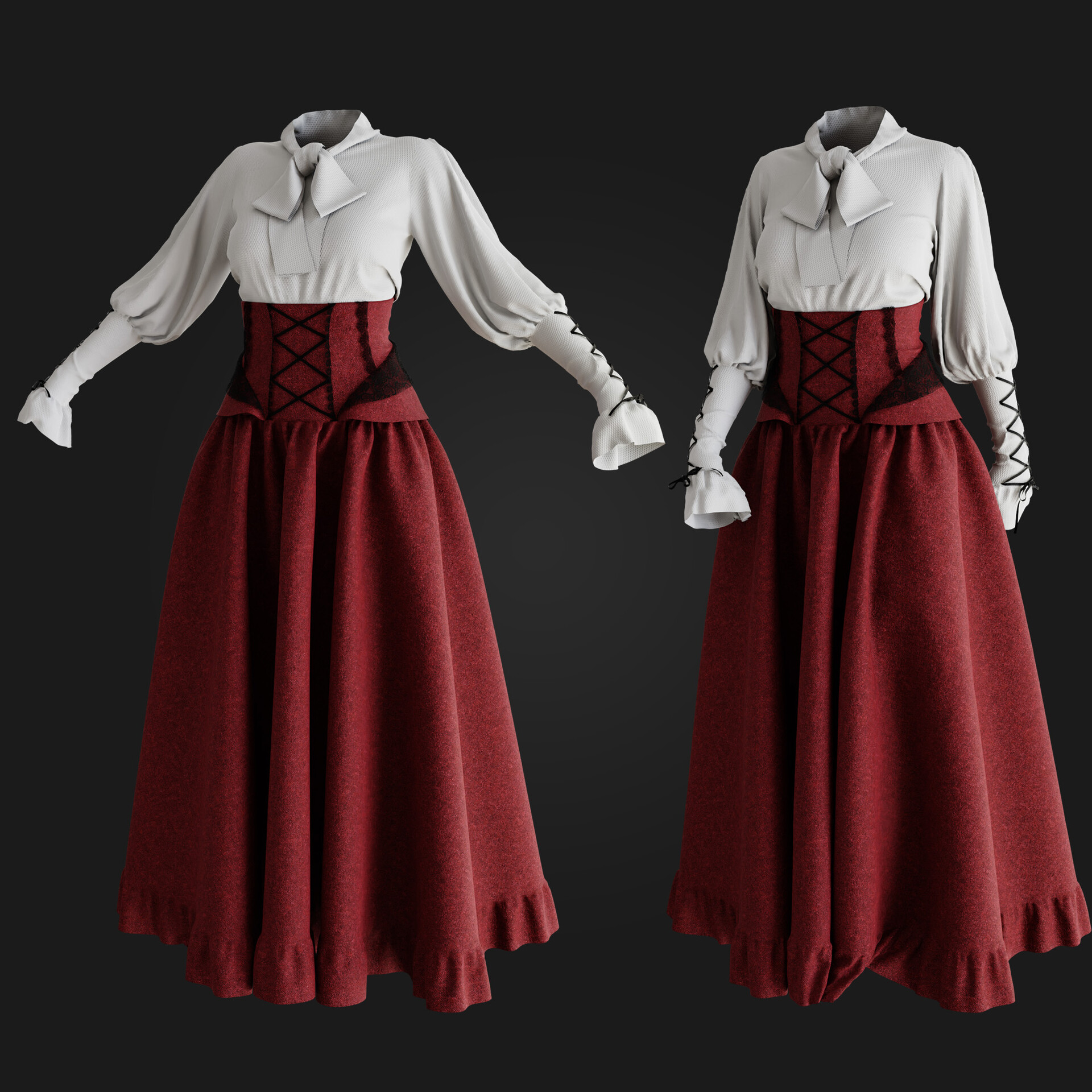 ArtStation - victorian dress[fbx+obj+zprj+blend][md+clo]vol03