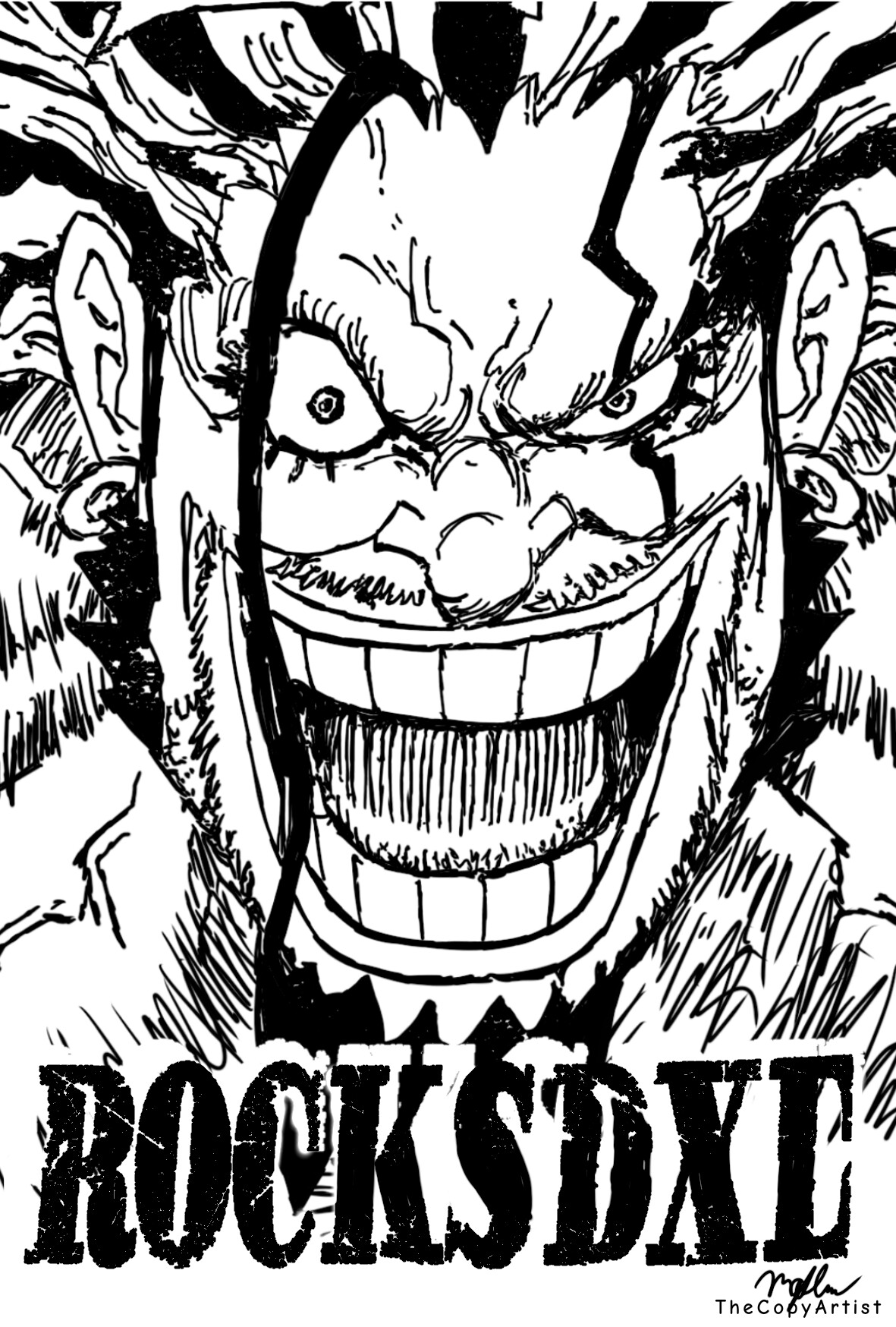 ArtStation - One Piece Rocks D. Xebec, Full Face Reveal, Manga Panel.