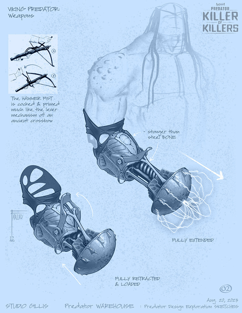 predator weapons concept art