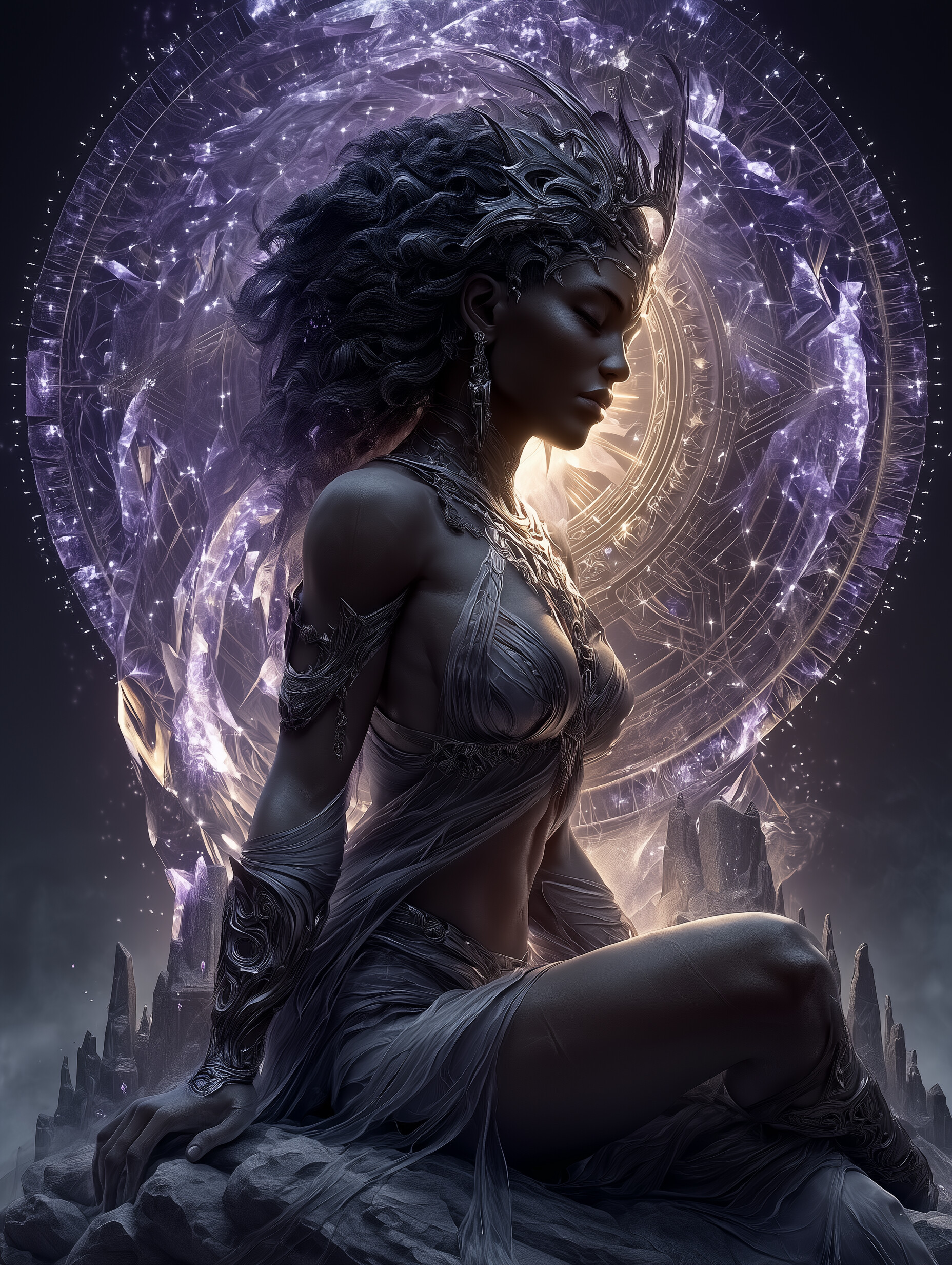 ArtStation - Celestial Woman with Crown and Orb
